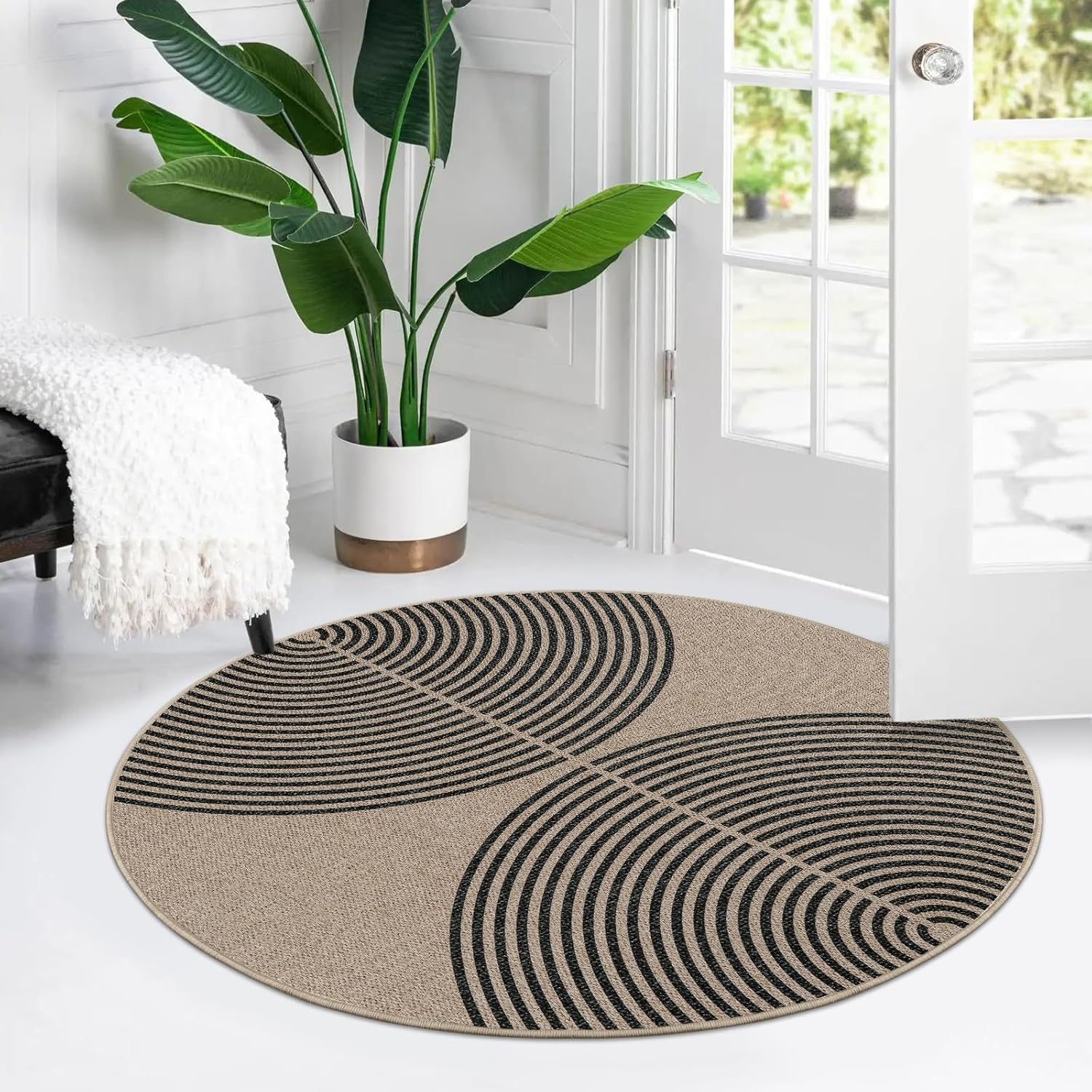 Amazon.com: Lahome Modern Rainbow Round Rug, 3ft Small Washable Circle ...
