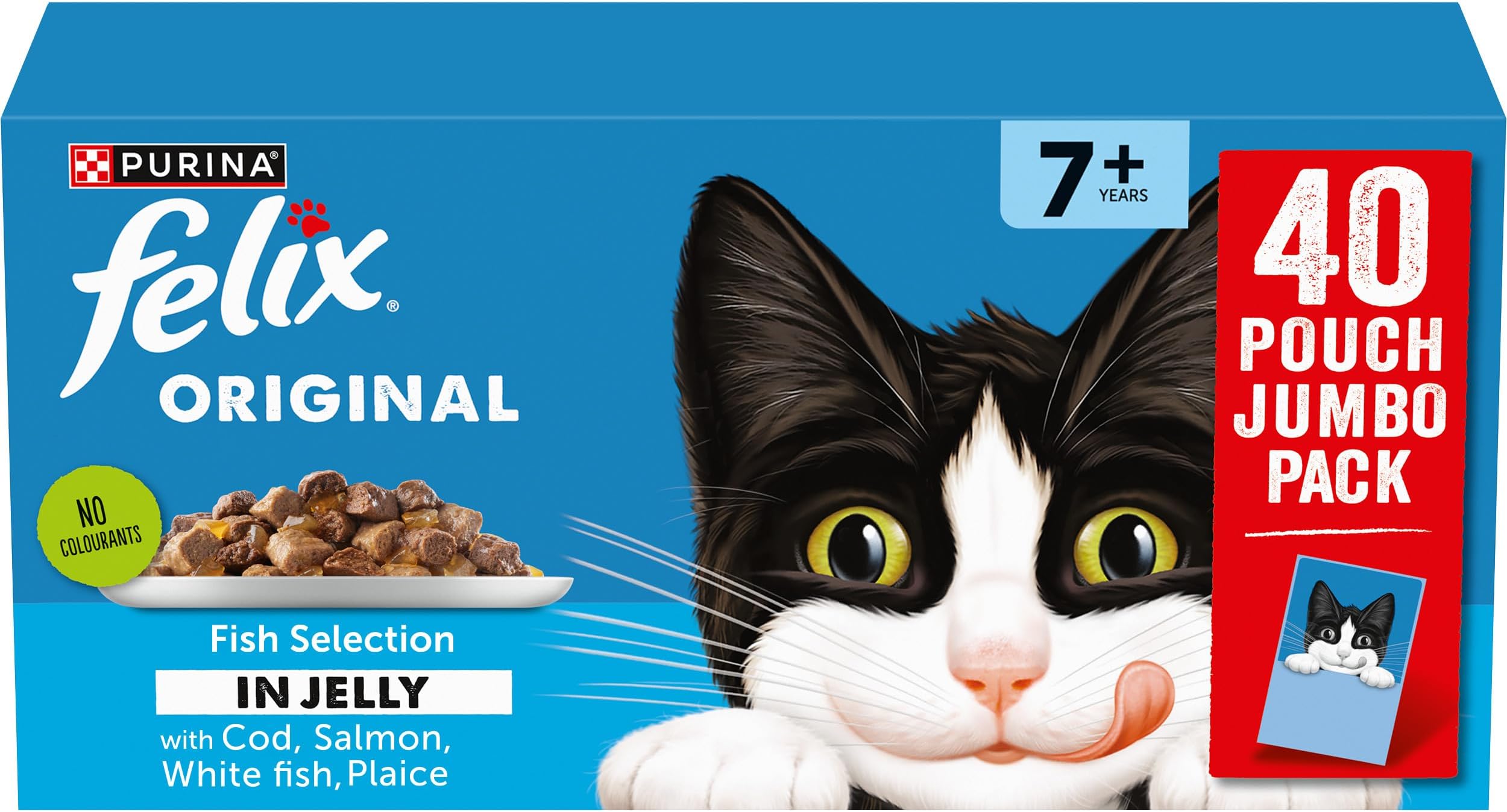 FELIX ORIGINAL Senior Fish Favourites in Jelly Wet Cat Food 40x85g ...