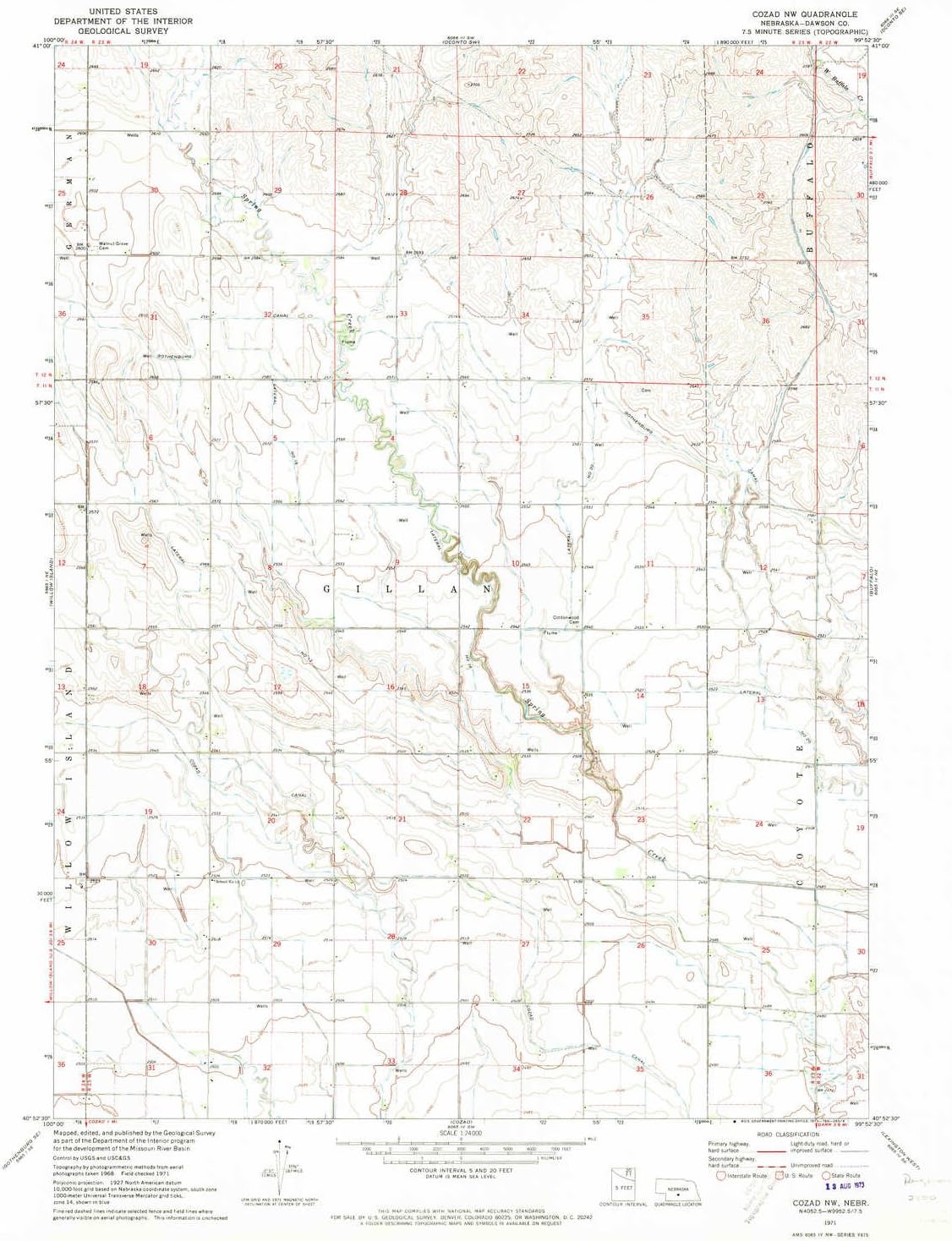Amazon.com : YellowMaps Cozad NW NE topo map, 1:24000 Scale, 7.5 X 7.5 ...