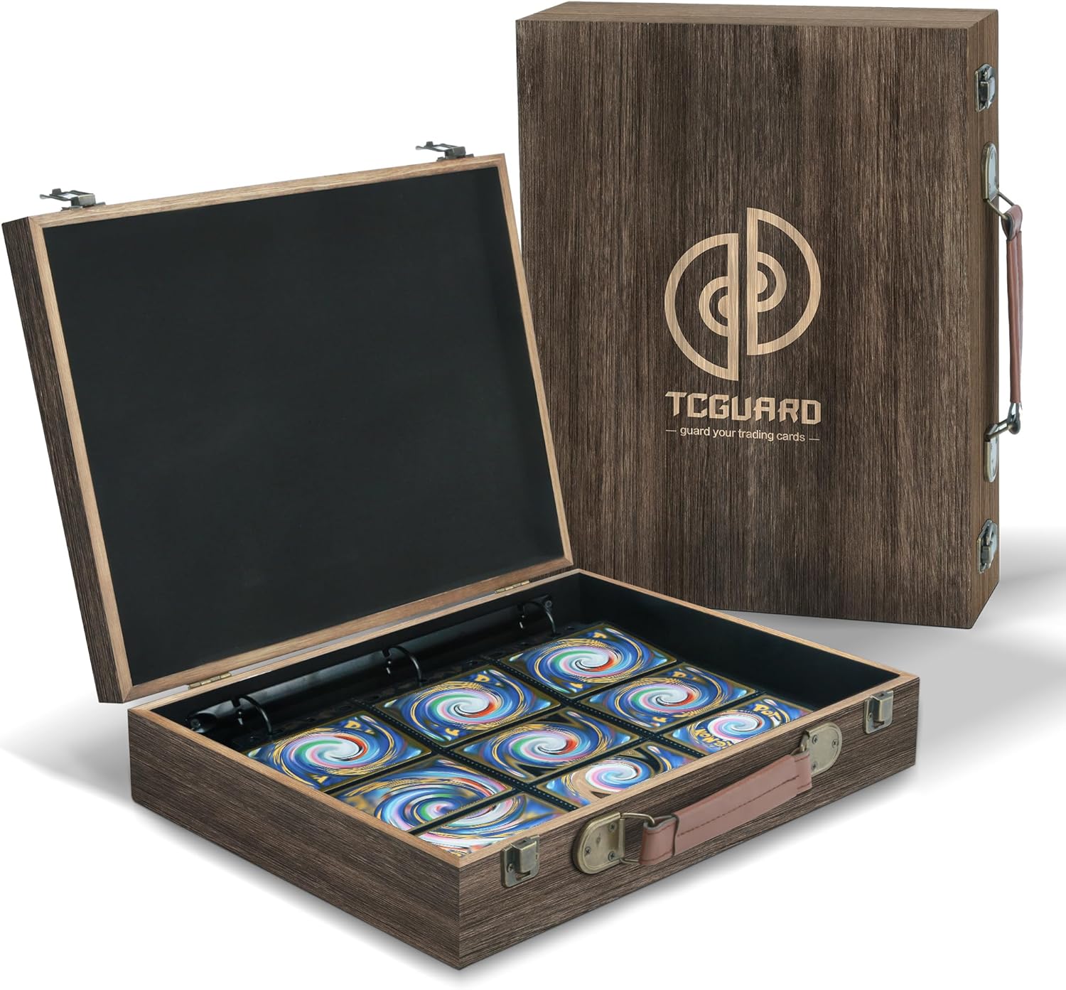 Amazon.com: TCGUARD Card Binder 9-Pocket, Wooden Trading Card Binder ...