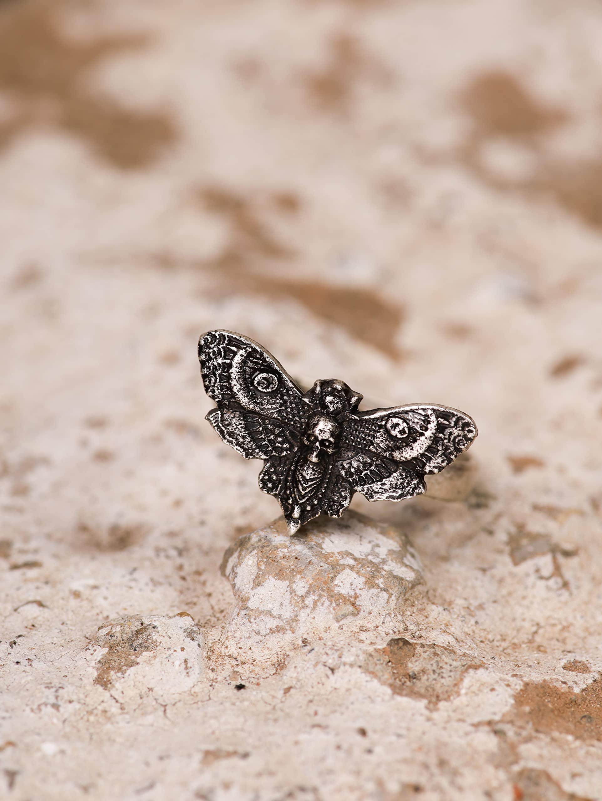 Snapklik.com : Skull Moth Adjustable Ring, Vintage Insect Bug Ring ...