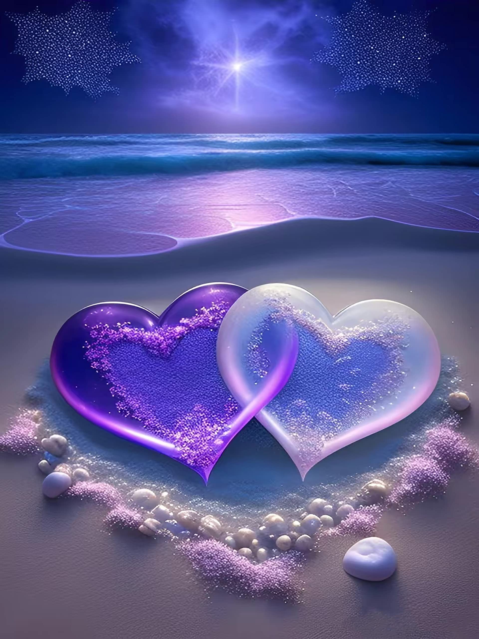 Crystal Blue Heart Wallpaper