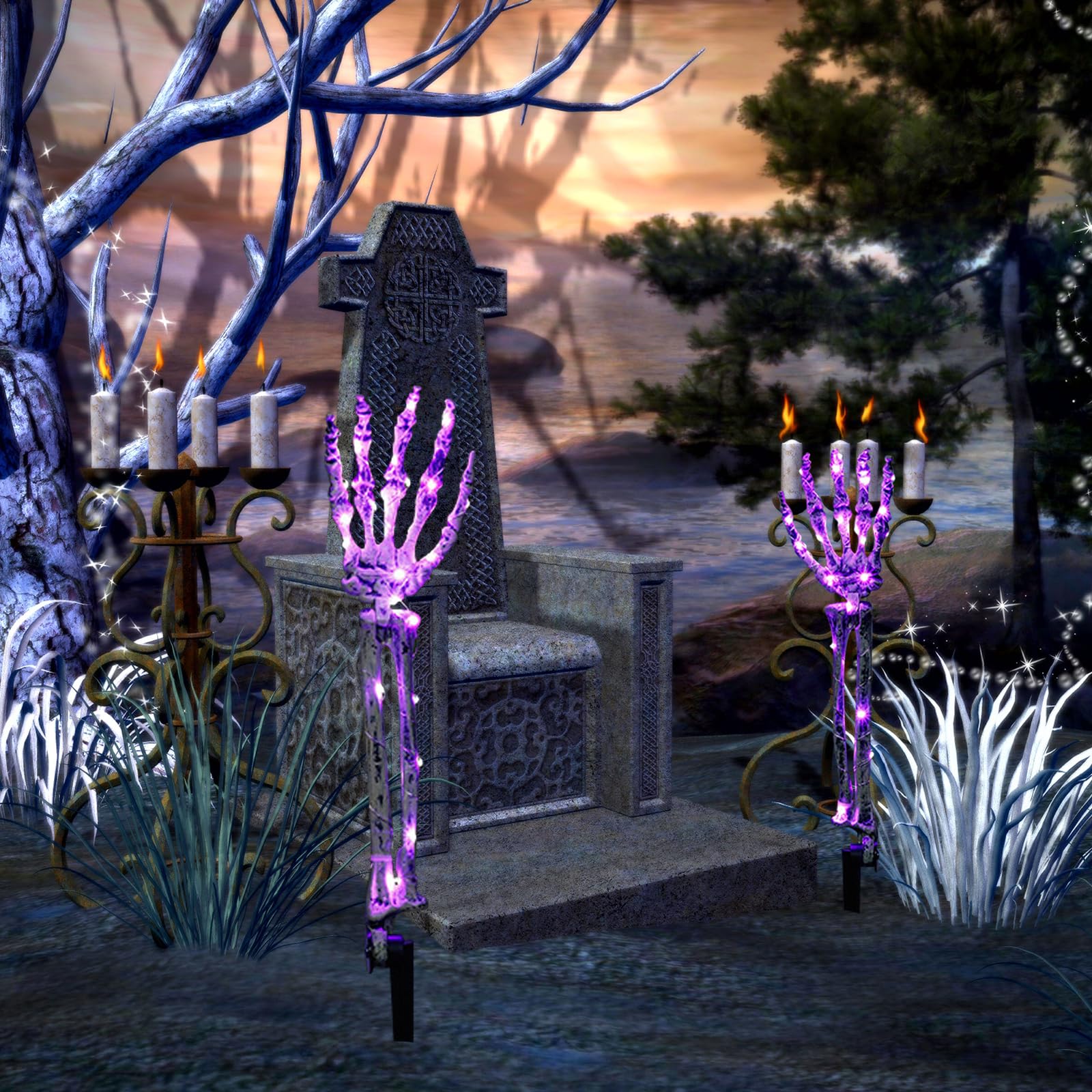 Halloween Decorations Lighted Skeleton Arm Stake for Halloween ...