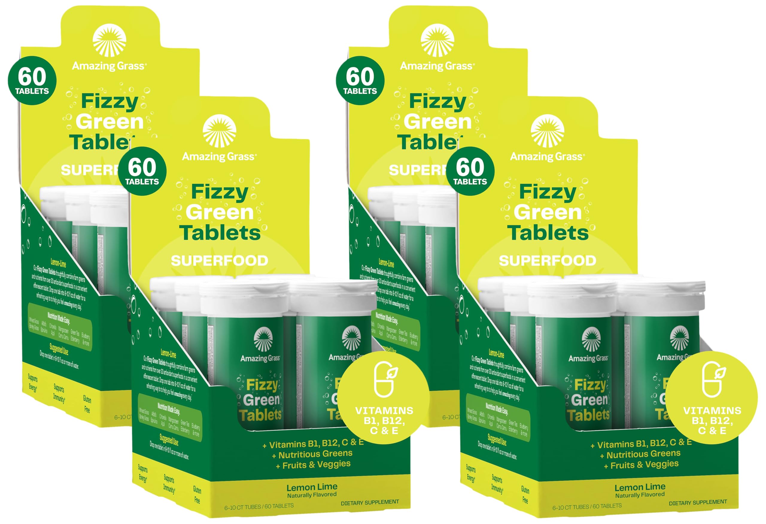 Amazon.com: Amazing Grass Fizzy Green Tablets Superfood Lemon Lime ...