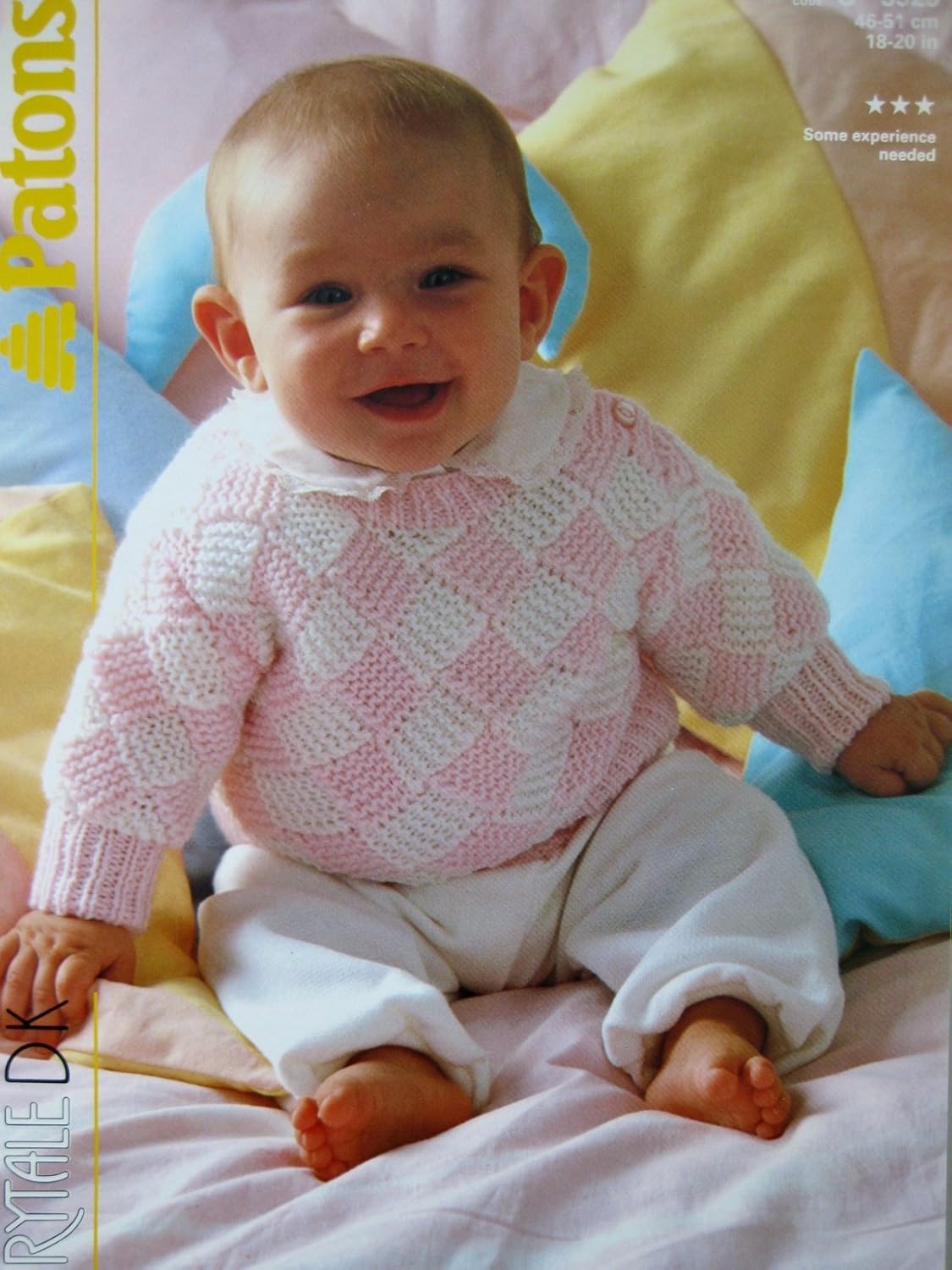 Patons Knitting Pattern 3325 : Baby's DK Crew Neck Entrelac Sweater (18 ...