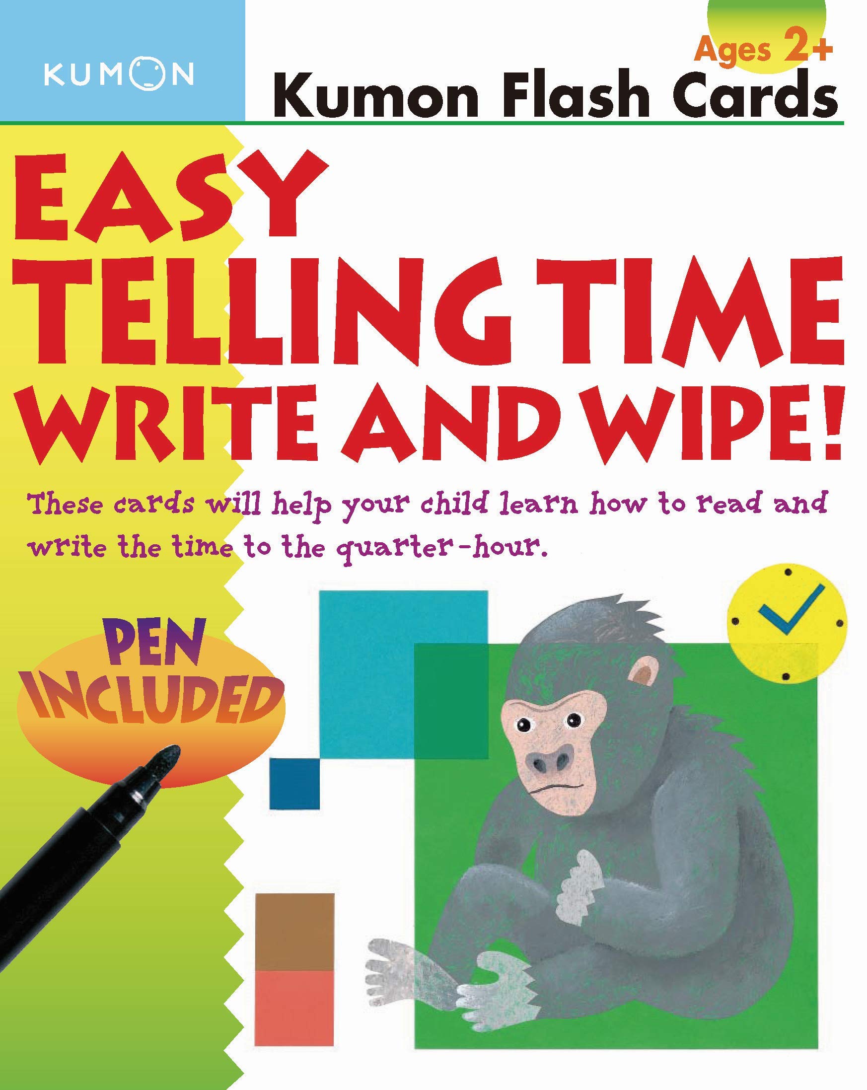 Kumon Easy Telling Time: Write and Wipe! (Kumon Flash Cards): Kumon ...