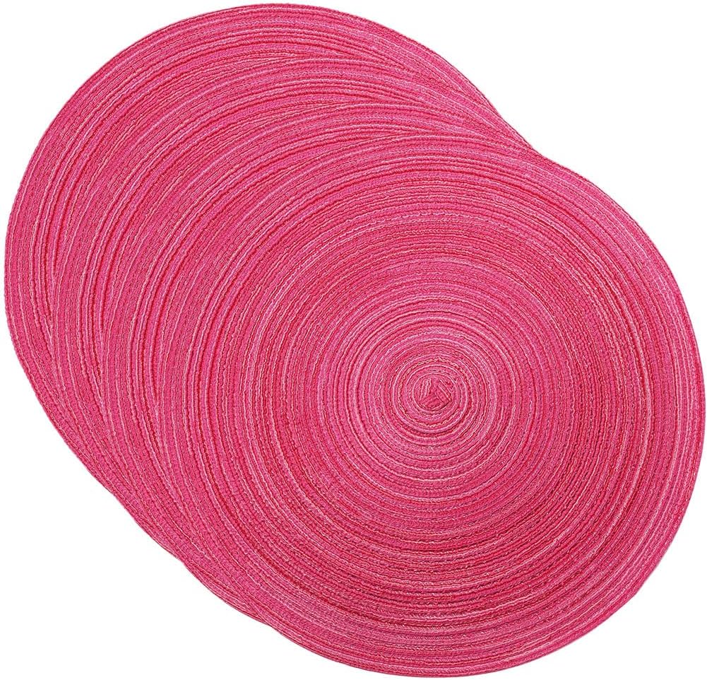 SCF2017 38CM Round Woven Cotton Yarn Placemats Heat Resistant Table ...