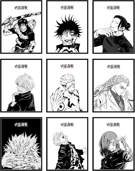 Bigwig Prints Jujutsu Kaisen Poster Set - Manga Art Anime Wall, JJk ...