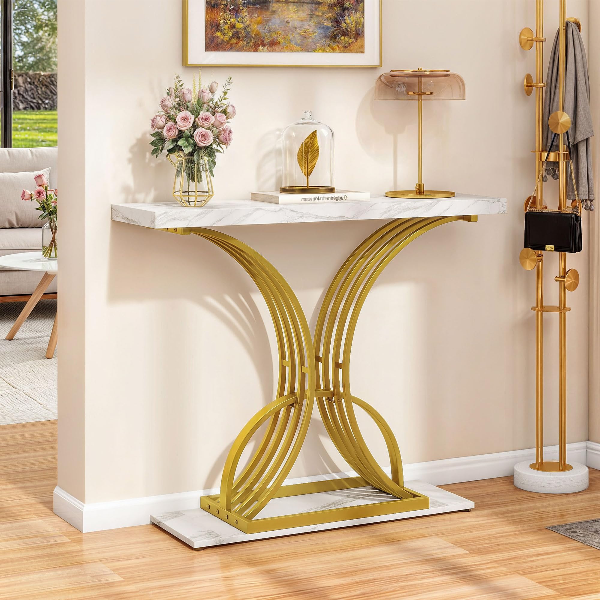 Snapklik.com : Gold Console Table, Modern Sofa Table For Living Room ...