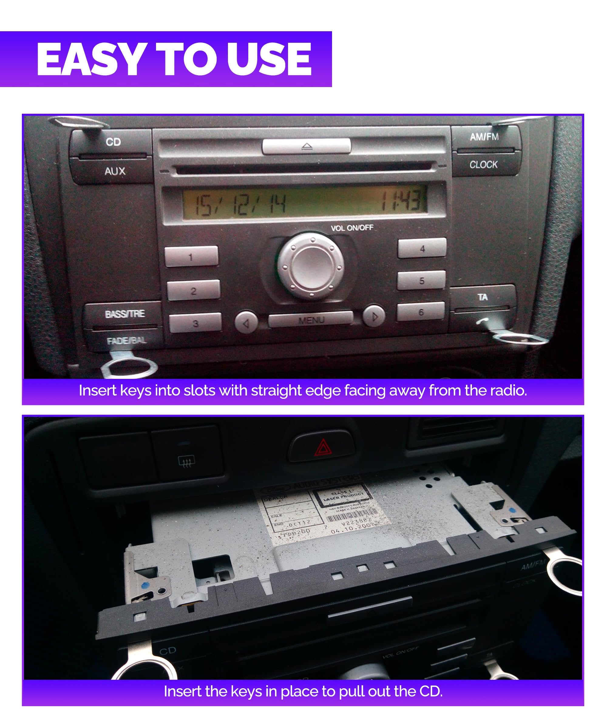 Snapklik.com : Car Radio Removal Pry Tool Kit,Stereo Removal Tool,U ...