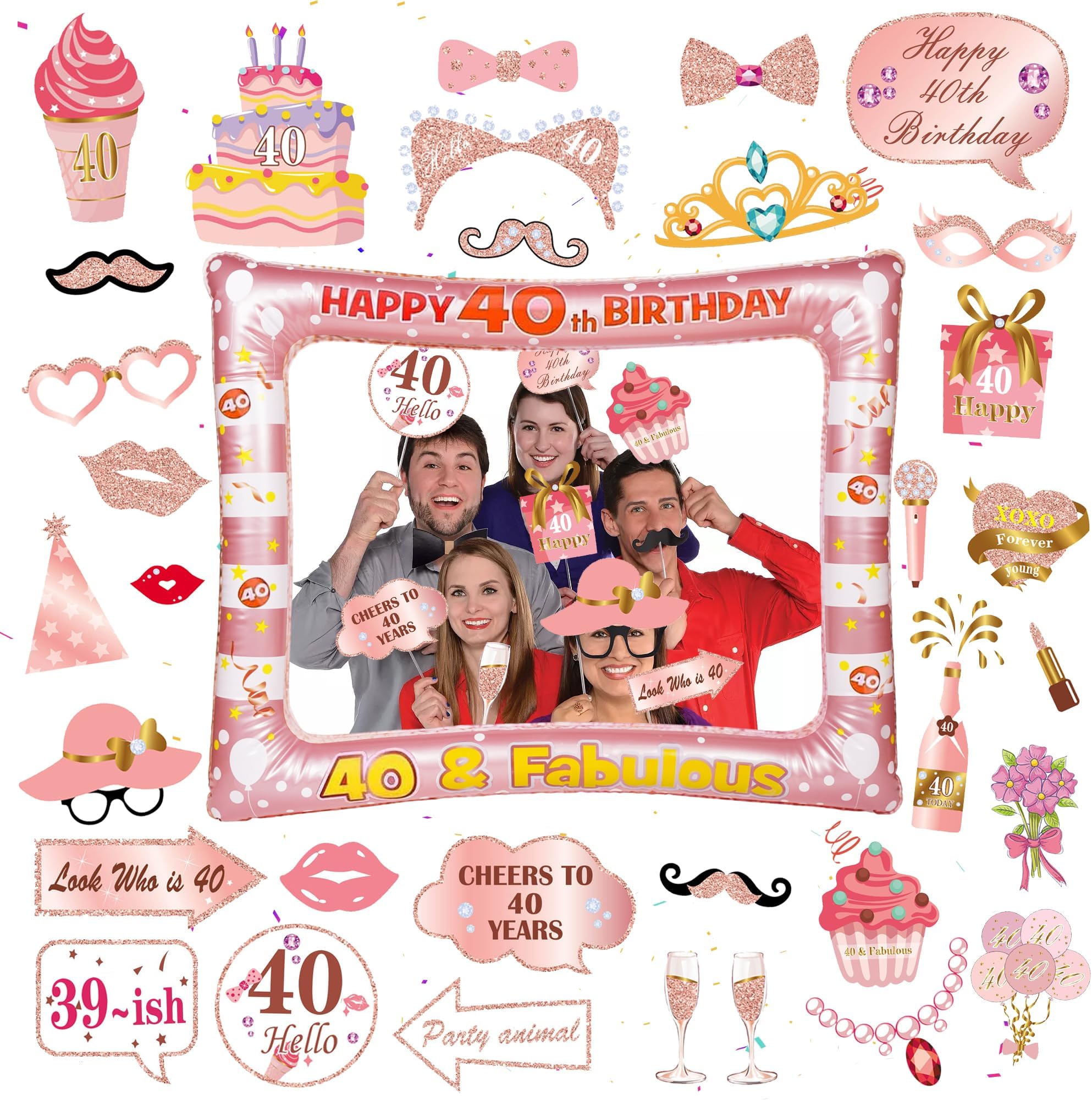 ORUZA 13th Birthday Photo Booth Props, 33 PCS 13th Funny DIY Birthday ...