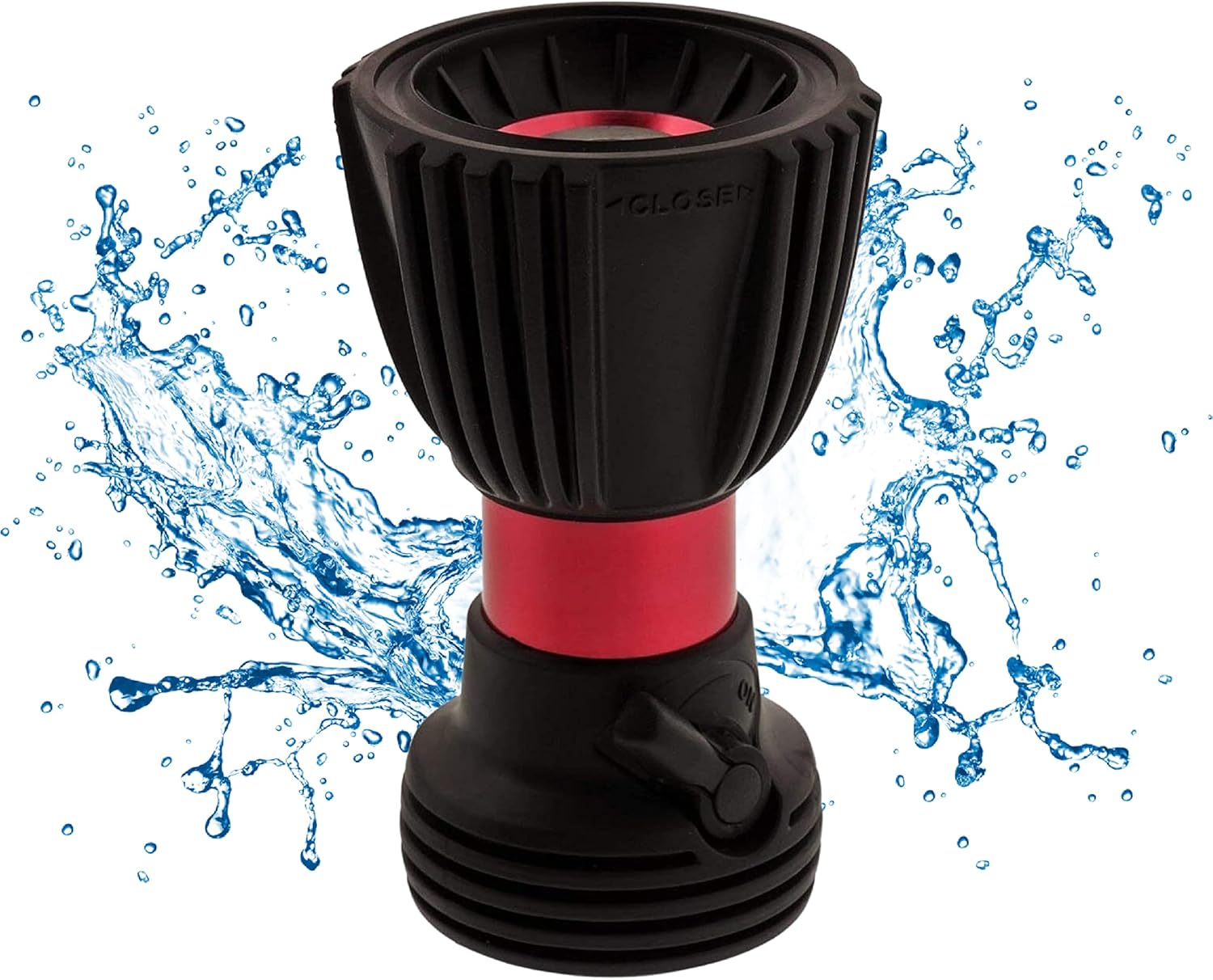 HISC Ultimate Fireman-s 5 Spray Pattern Hose Nozzle with Built-in Shutoff Valve- from Powerful ...