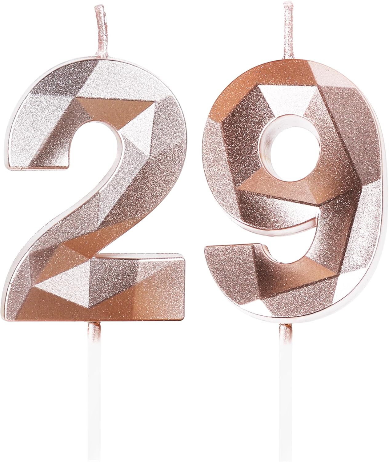 Amazon.com: 29th Birthday Candles,Number 29 Candles,Rose Gold Happy ...