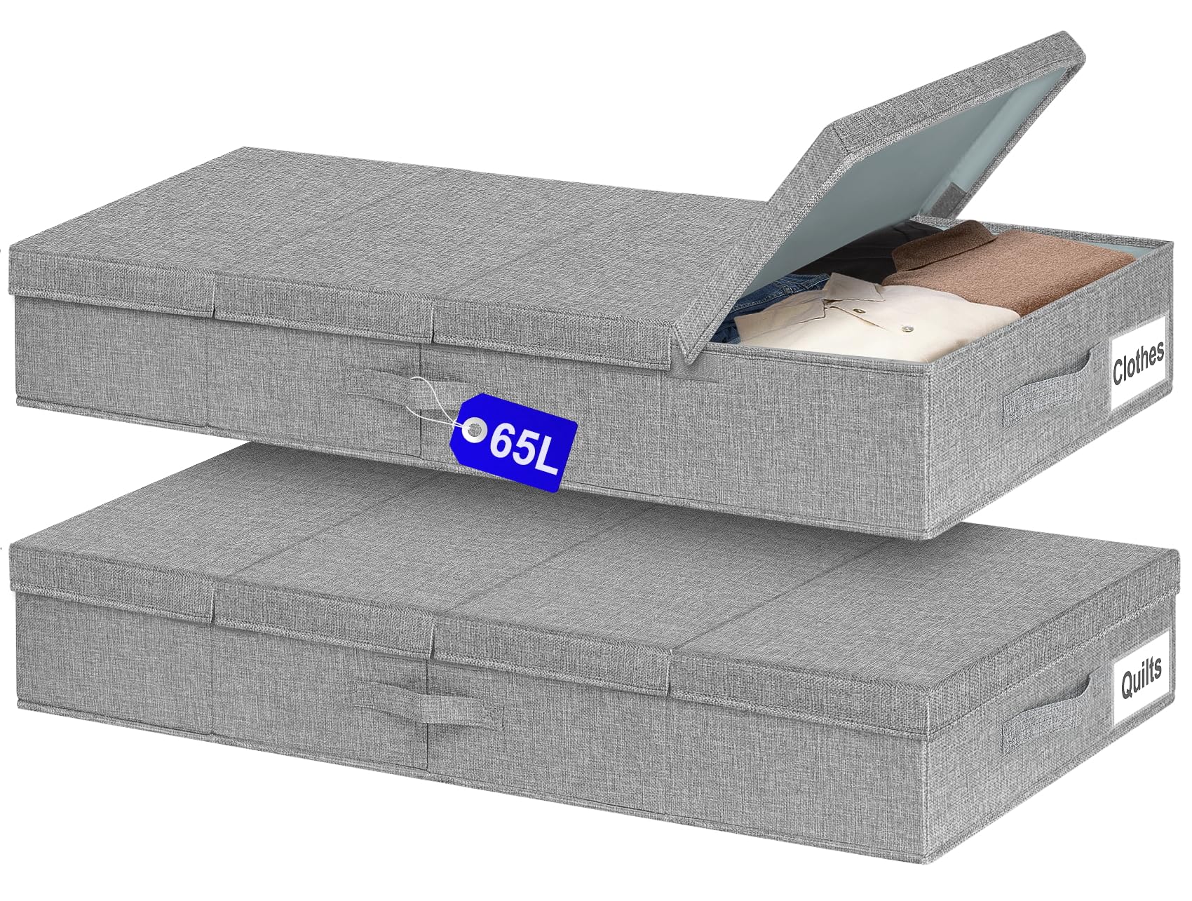 Amazon.com: 65L Jumbo Under Bed Storage, Underbed Storage Containers ...