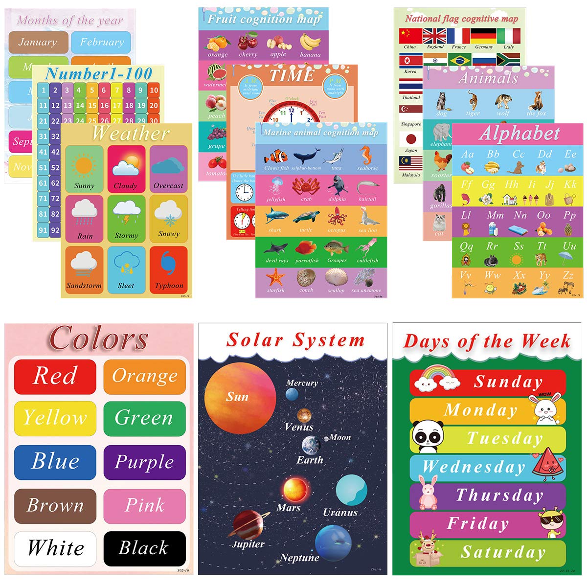Buy 12 Pieces Educational Preschool ,Educational s and Classroom ...