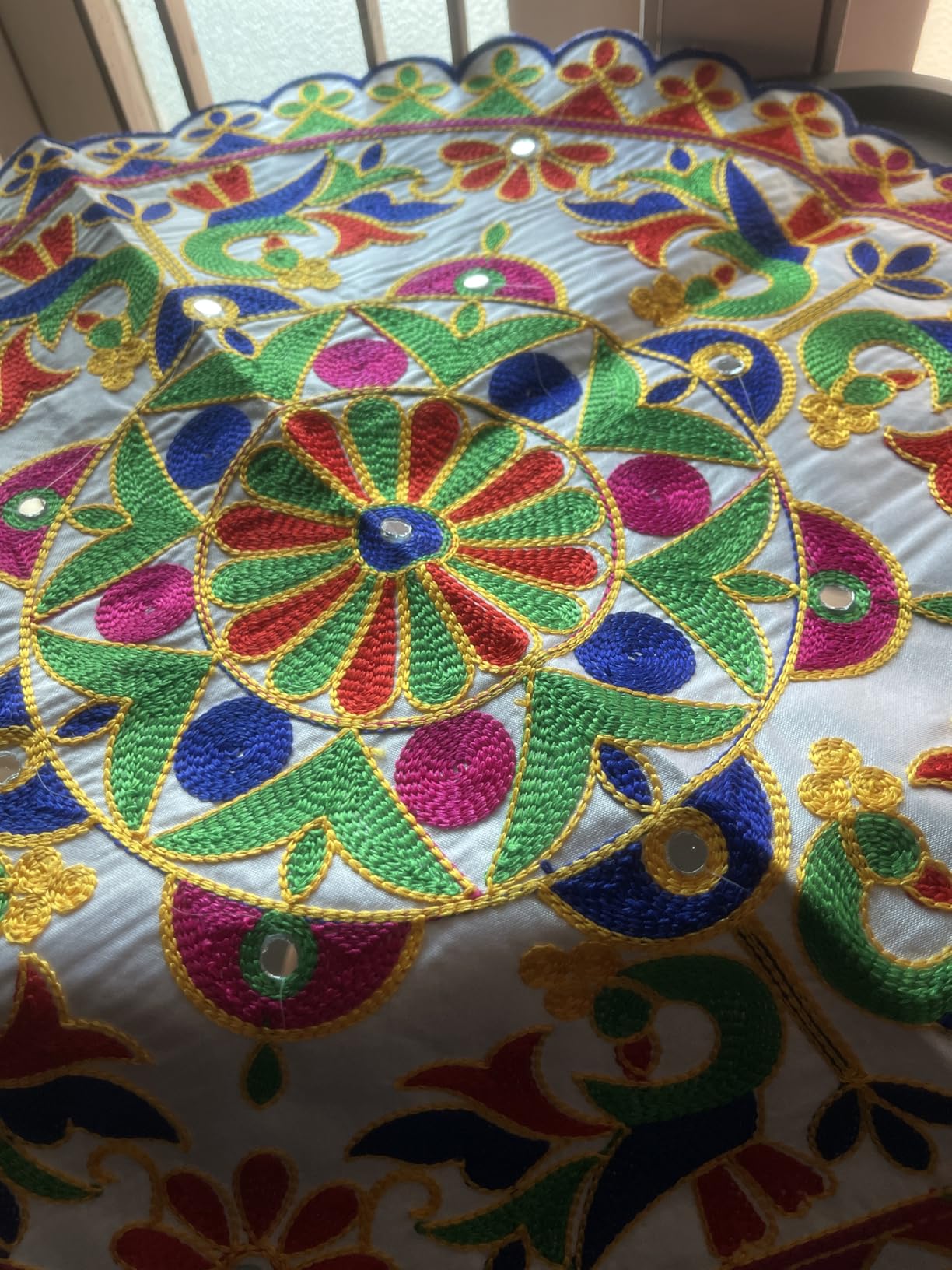 TORNORY Traditional Round Pooja Thali Rumal, Wedding Beautiful Hand ...