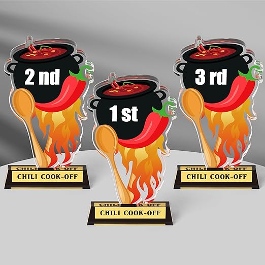 Amazon.com: WATINC Chili Cook Off Trophies - 3PCS 1st 2nd 3rd Award ...