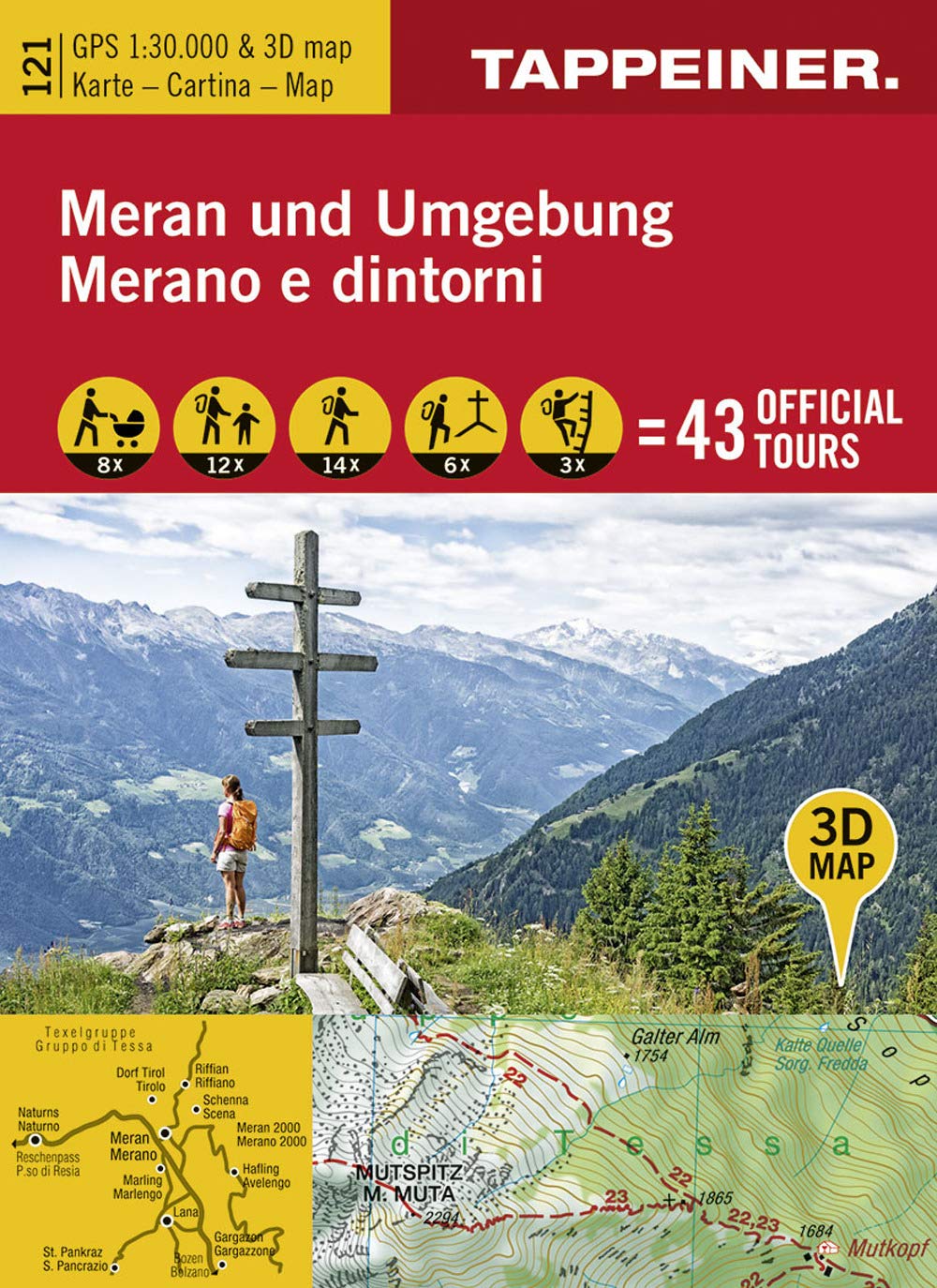 Wanderkarte Meran und Umgebung: Cartina escursionistica Merano e ...