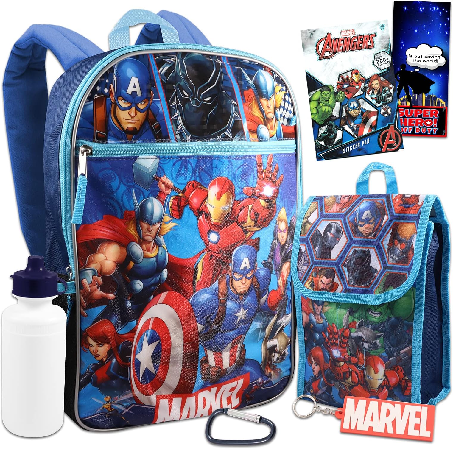 Amazon.com | Marvel Avengers Backpack for Boys, Girls, Kids - 7 Pc ...