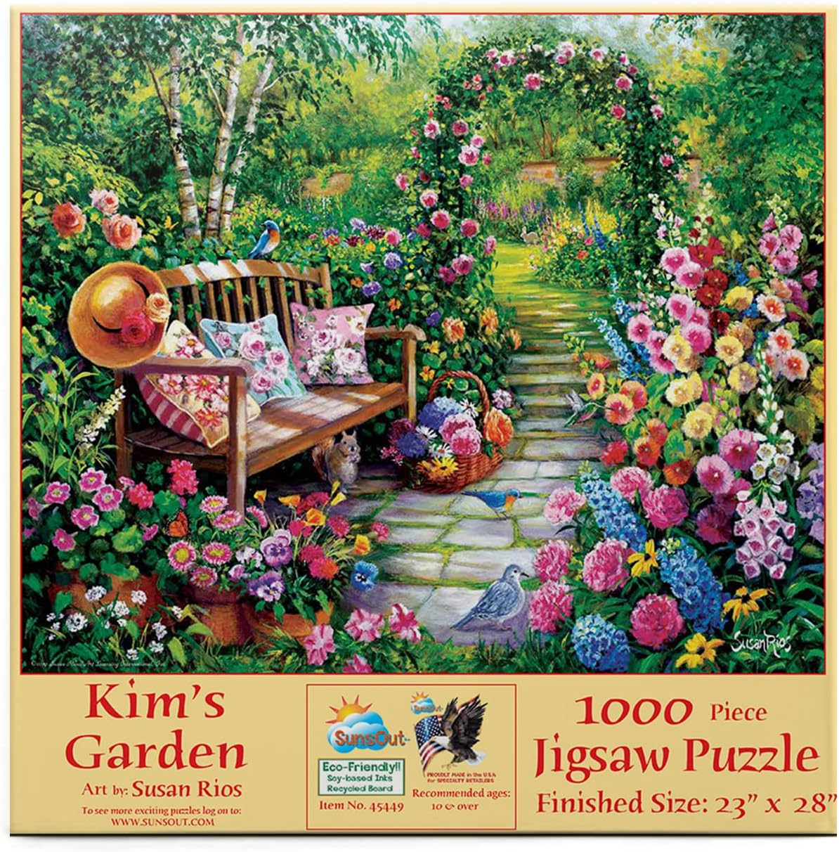 Amazon.com: SUNSOUT INC - Kim's Garden - 1000 pc Jigsaw Puzzle by ...