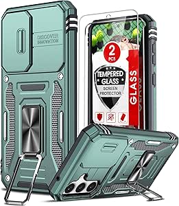 LeYi for Samsung-S23-FE Case: Galaxy S23 FE Case and 2 Tempered Glass Screen Protector with ...