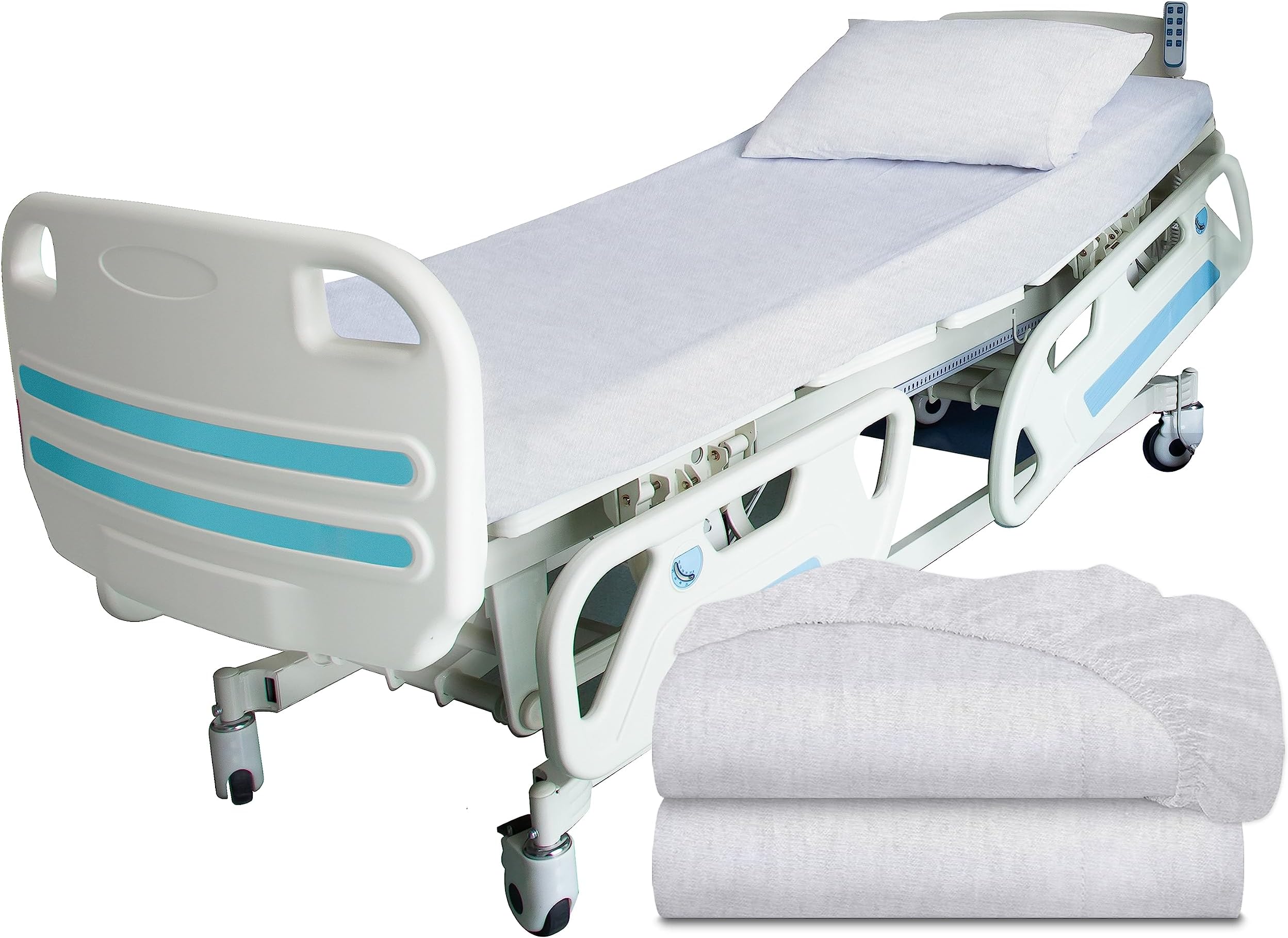 Amazon.com: 4 Pack - Fitted Hospital Bed Sheets, Soft Knitted Jersey ...