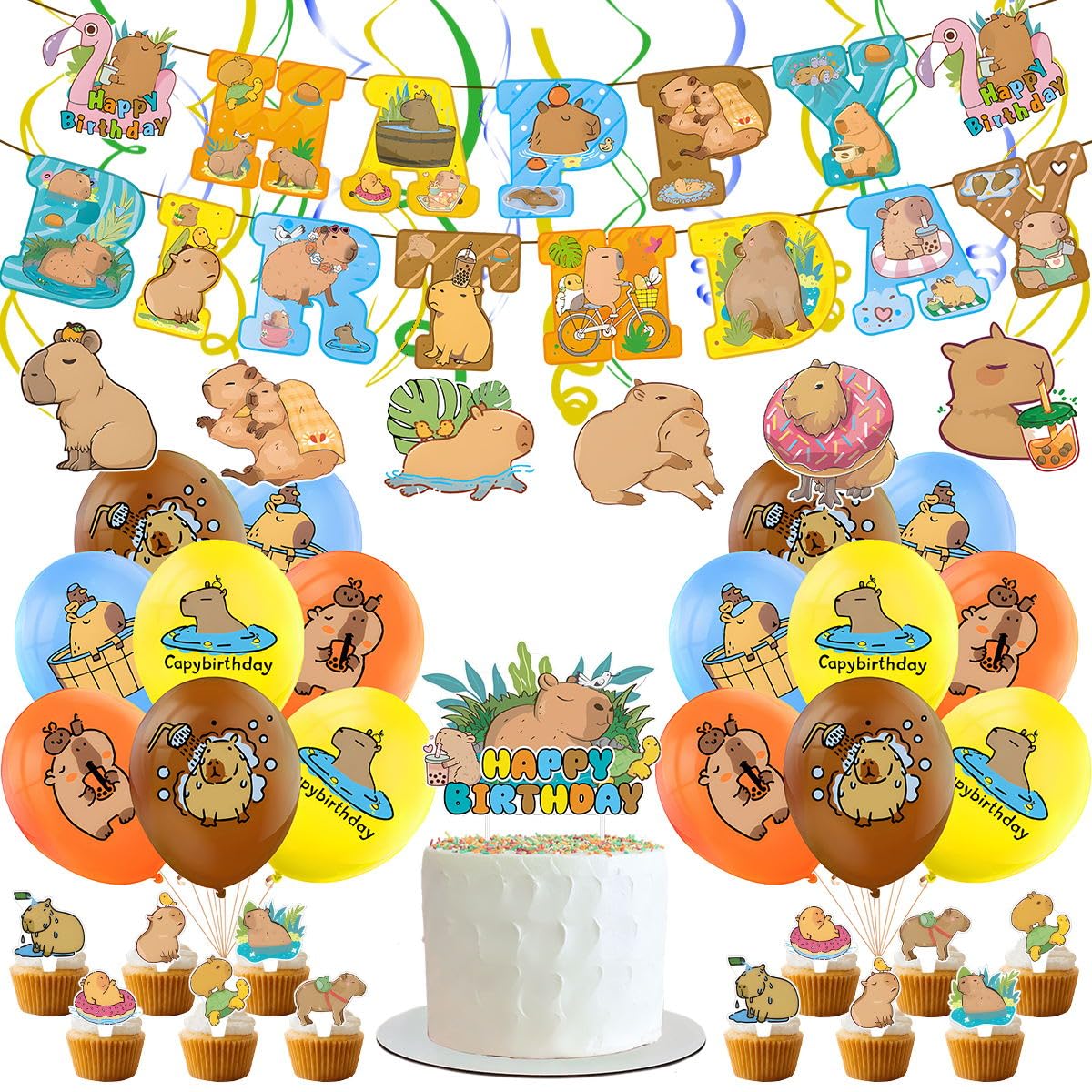 Amazon.com: Capybara Birthday Party Supplies, Capybara Theme Party ...