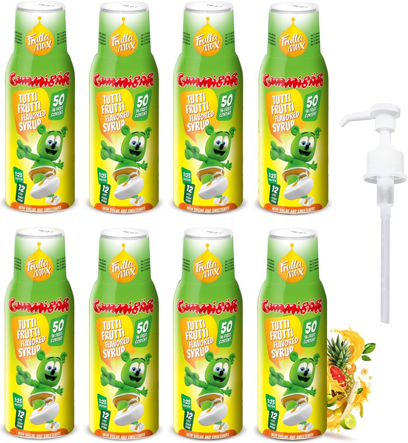 8 Pack - FruttaMax - Fruit Syrup Concentrate - Less Sugar - with 50% ...