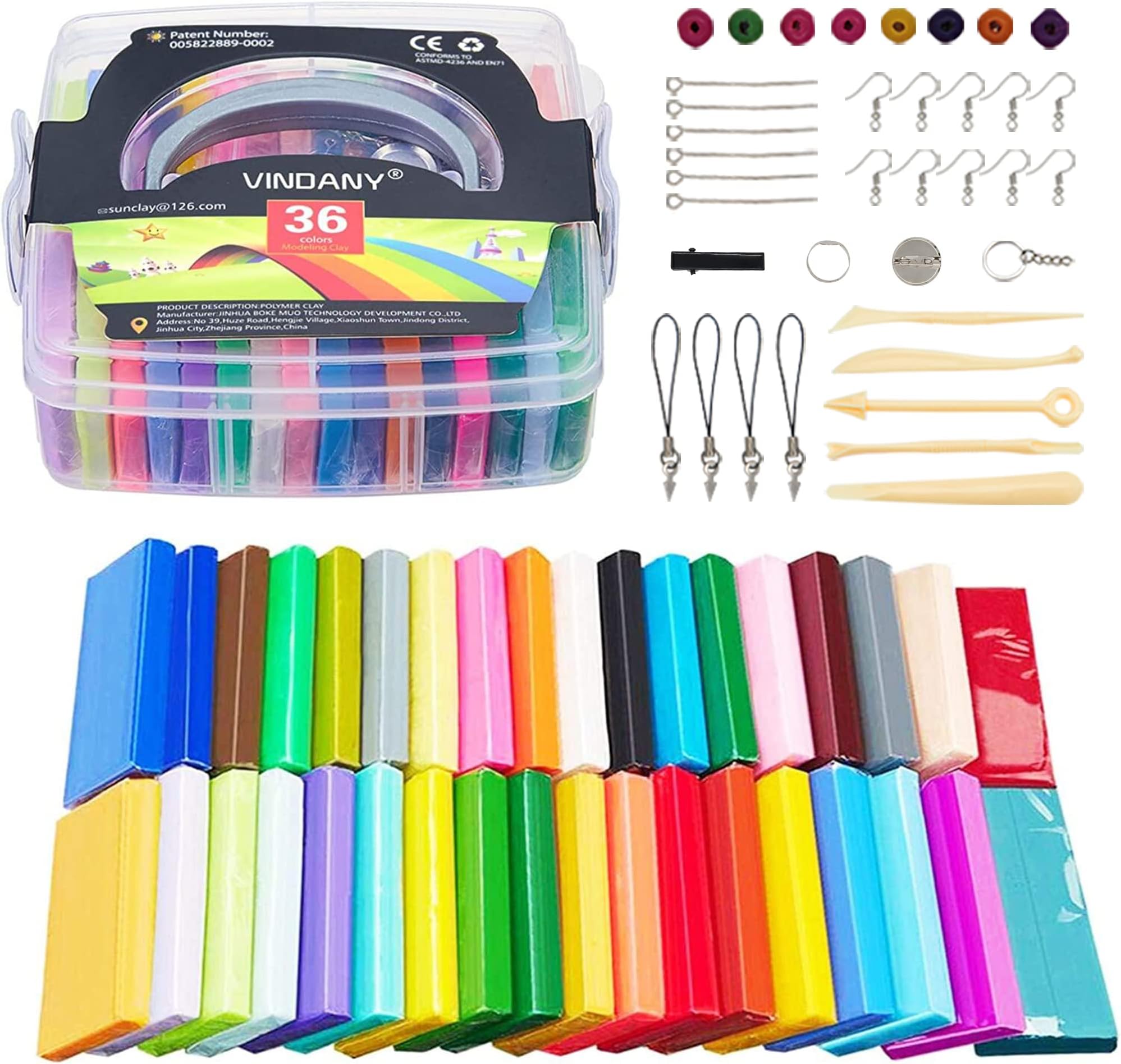 SCHOONE Polymer Clay Set - 42 Colors Modeling Clay Kit, Soft and ...