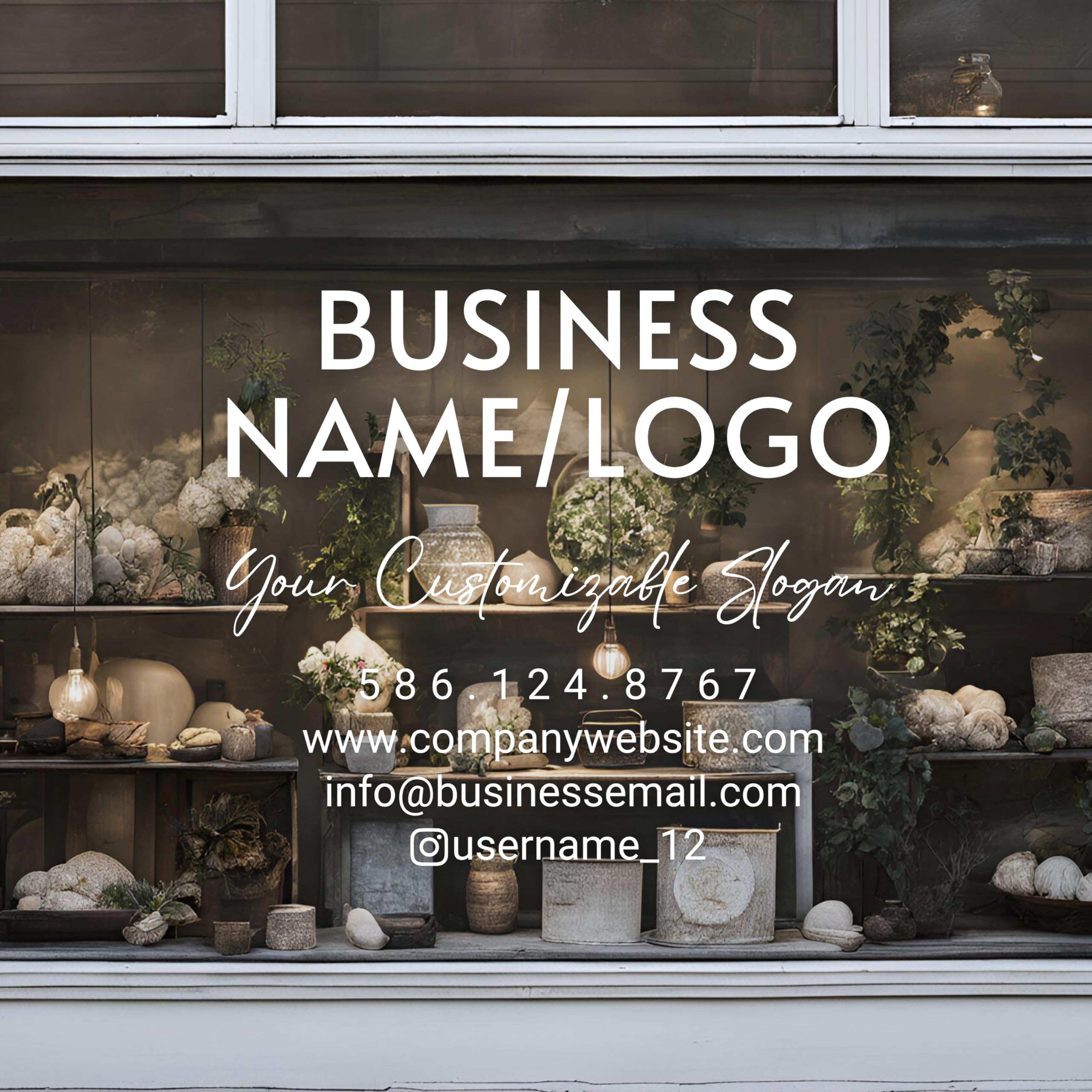 Amazon.com - Customizable Window Decal | Your Business Logo, Tagline ...