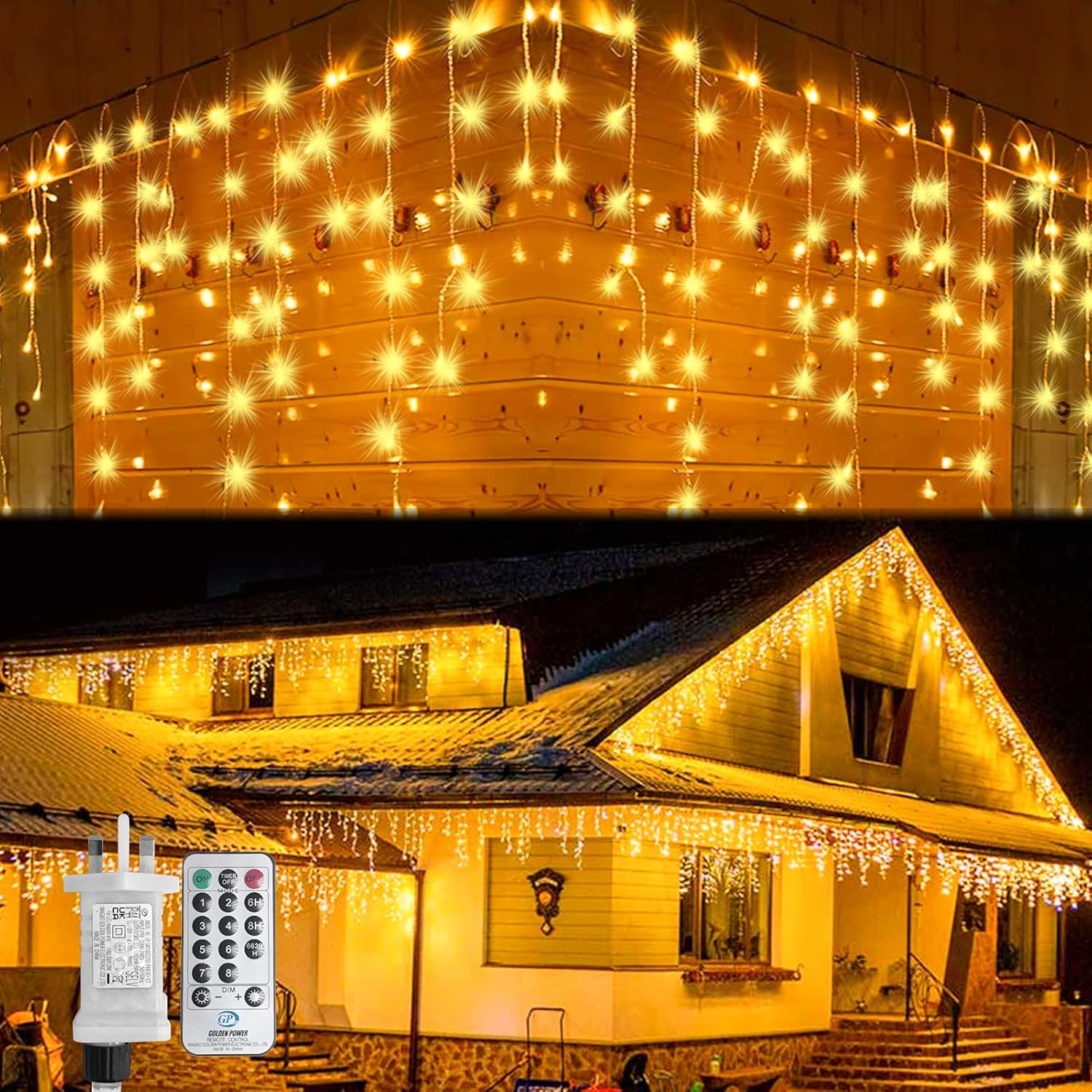 Icicle Lights Outdoor, 660 LED 15M+5M/66Ft Xmas Snowing Icicle Light ...