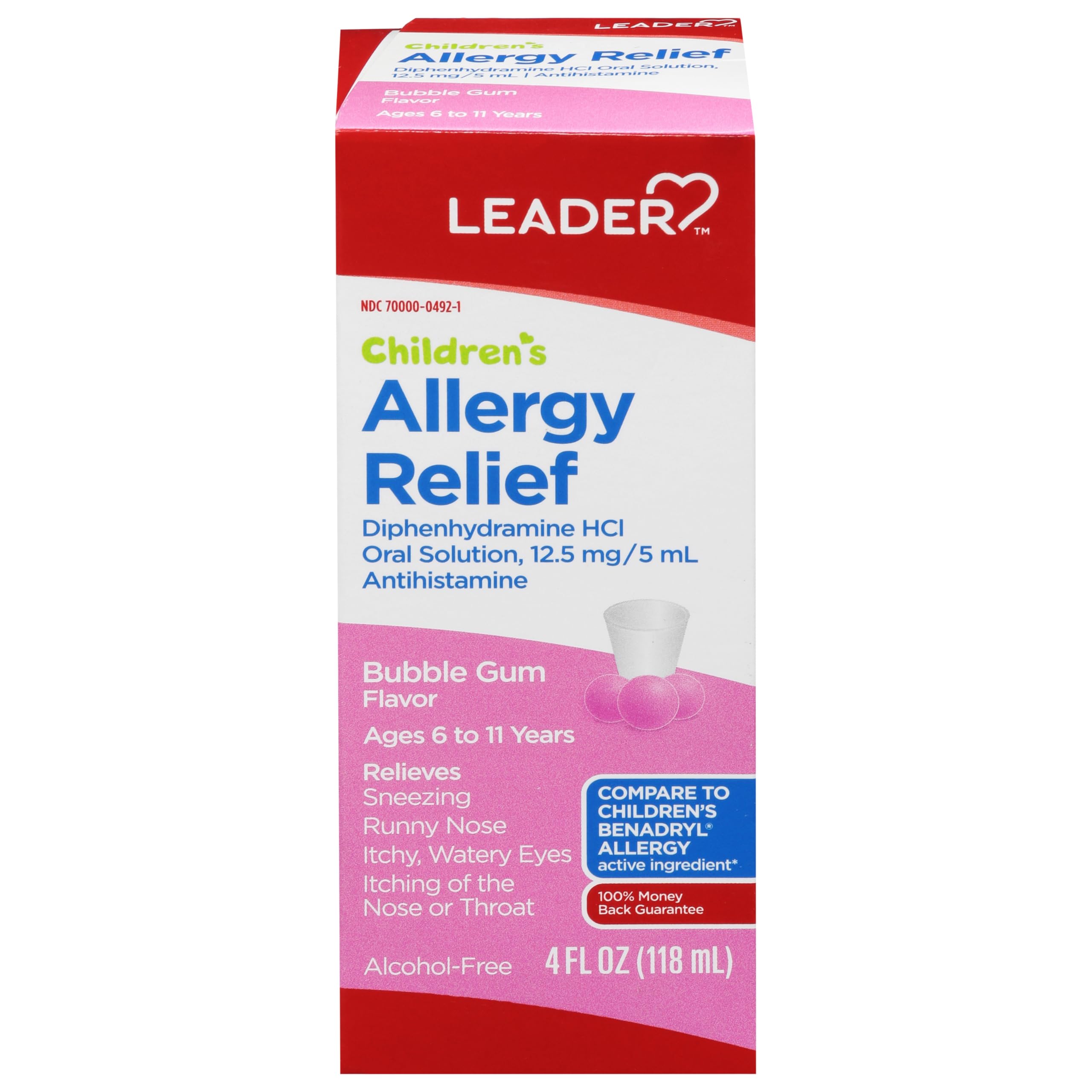 Amazon.com: Leader Children's Allergy Relief, Bubble Gum, 4 FL OZ (Pack ...