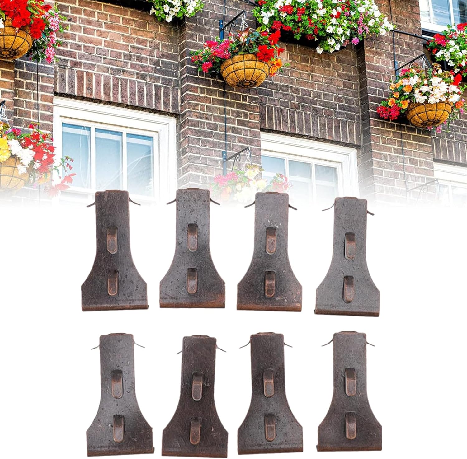 AYNEFY Brick Hook Clips,8Pcs Heavy Duty Outdoor Brick Hangers Outside ...
