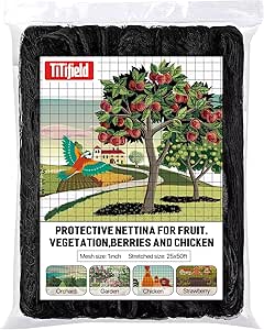 Amazon.com : TiTifield Bird Netting 25’ x 50’ Poultry Netting with 1” Square Mesh for Chicken ...