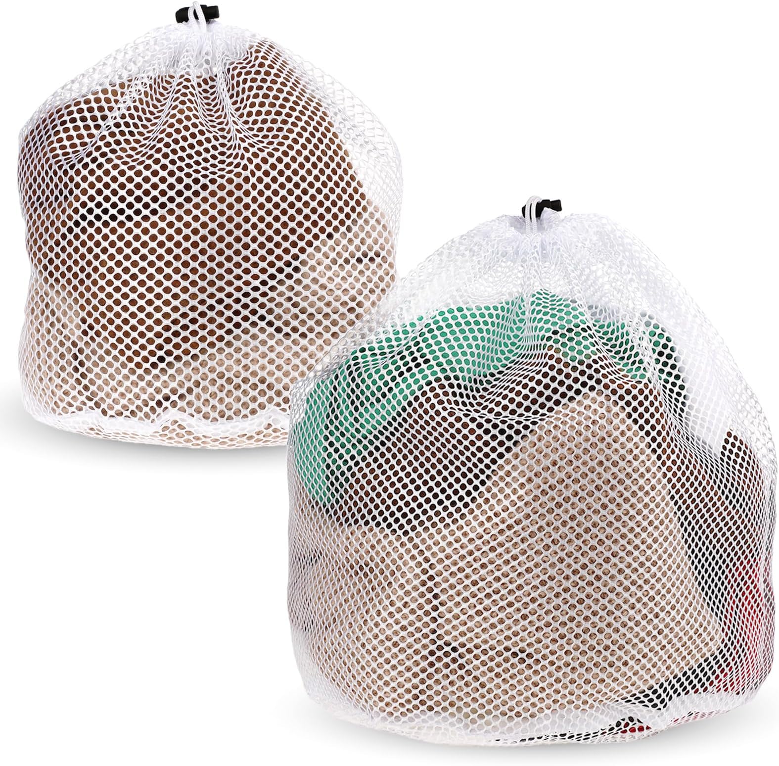 Amazon.com: Giantree Pack of 2 Mesh Laundry Bags for Socks, White ...