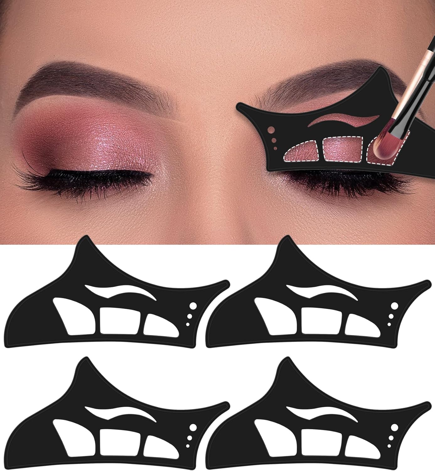 Amazon.com: 4PCS Reusable Eyeshadow Stencil Tool for Eyes, Cat Eyeliner ...