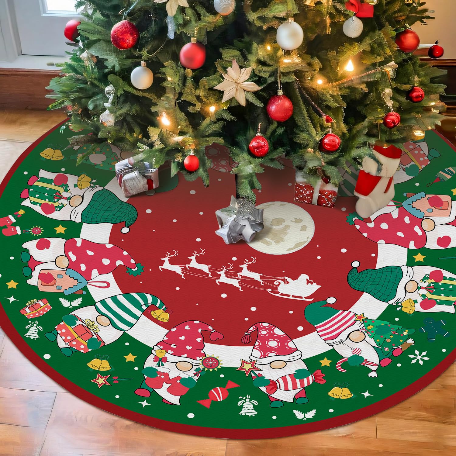 Amazon.com: Christmas Tree Skirt 36in, Gnomes Christmas Decor for Tree ...