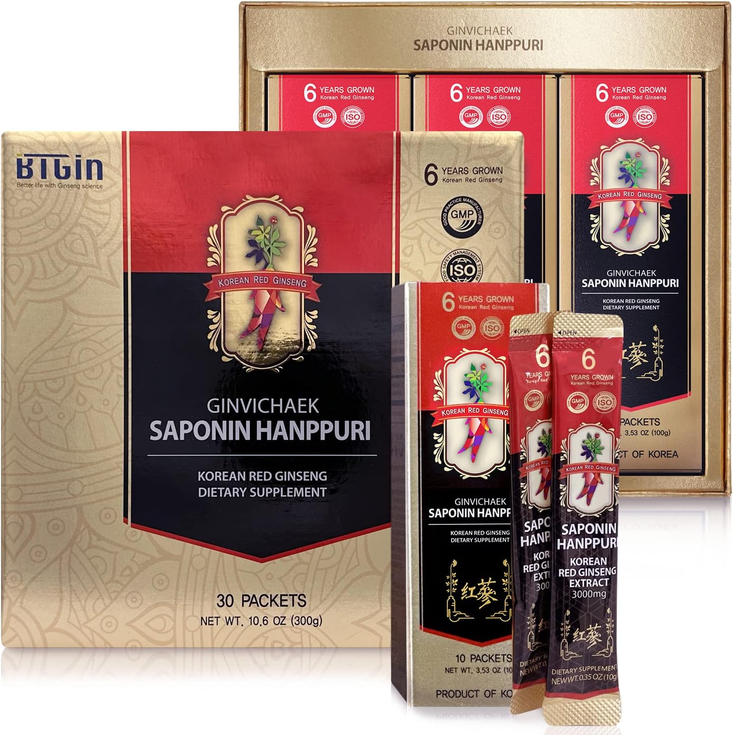 Amazon.com: BTGIN Korean Red Ginseng Extract 3000mg Everyday, Saponin ...