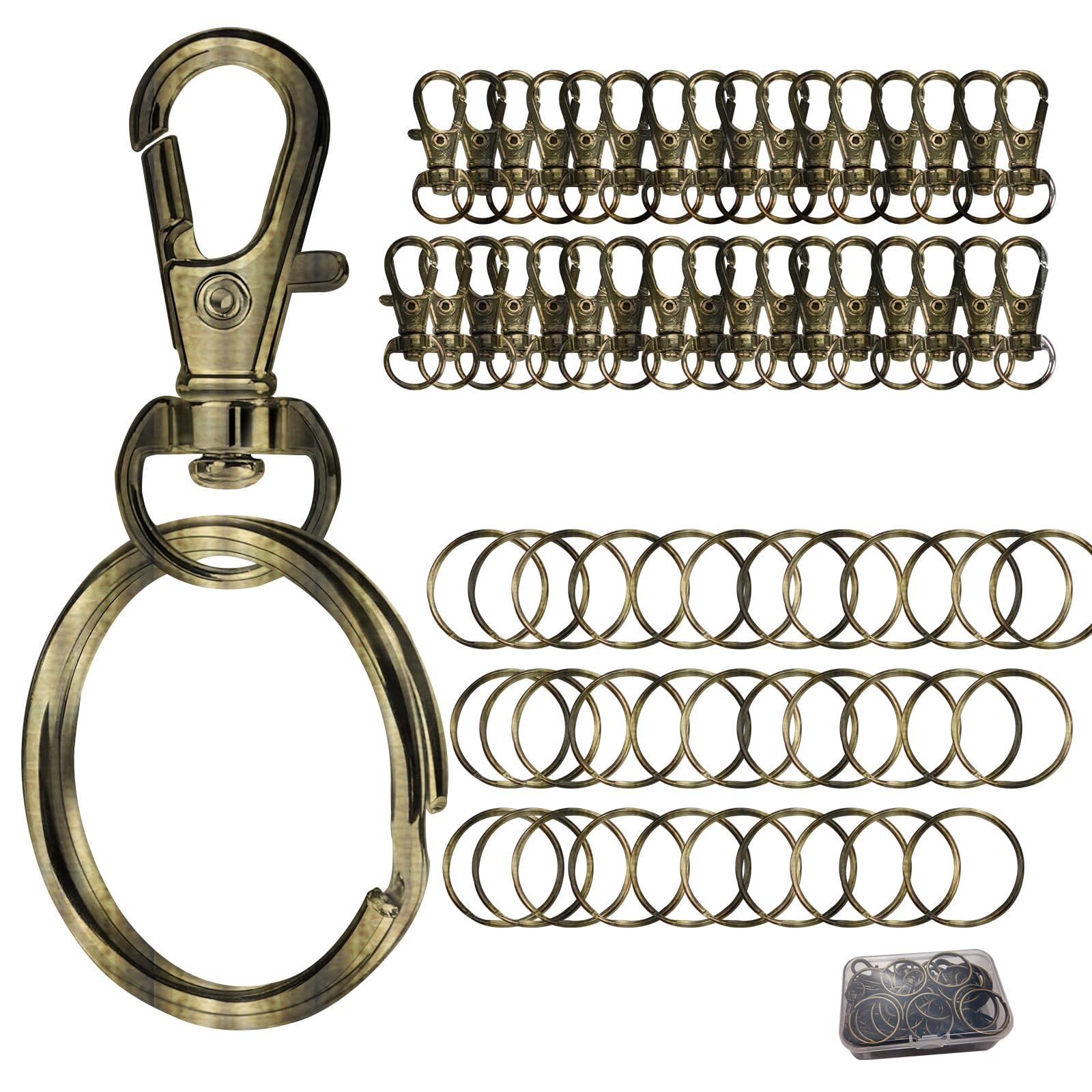 Amazon.com: KAIRSORY Keychain, 68PCS Swivel Snap Hooks with Key Rings ...
