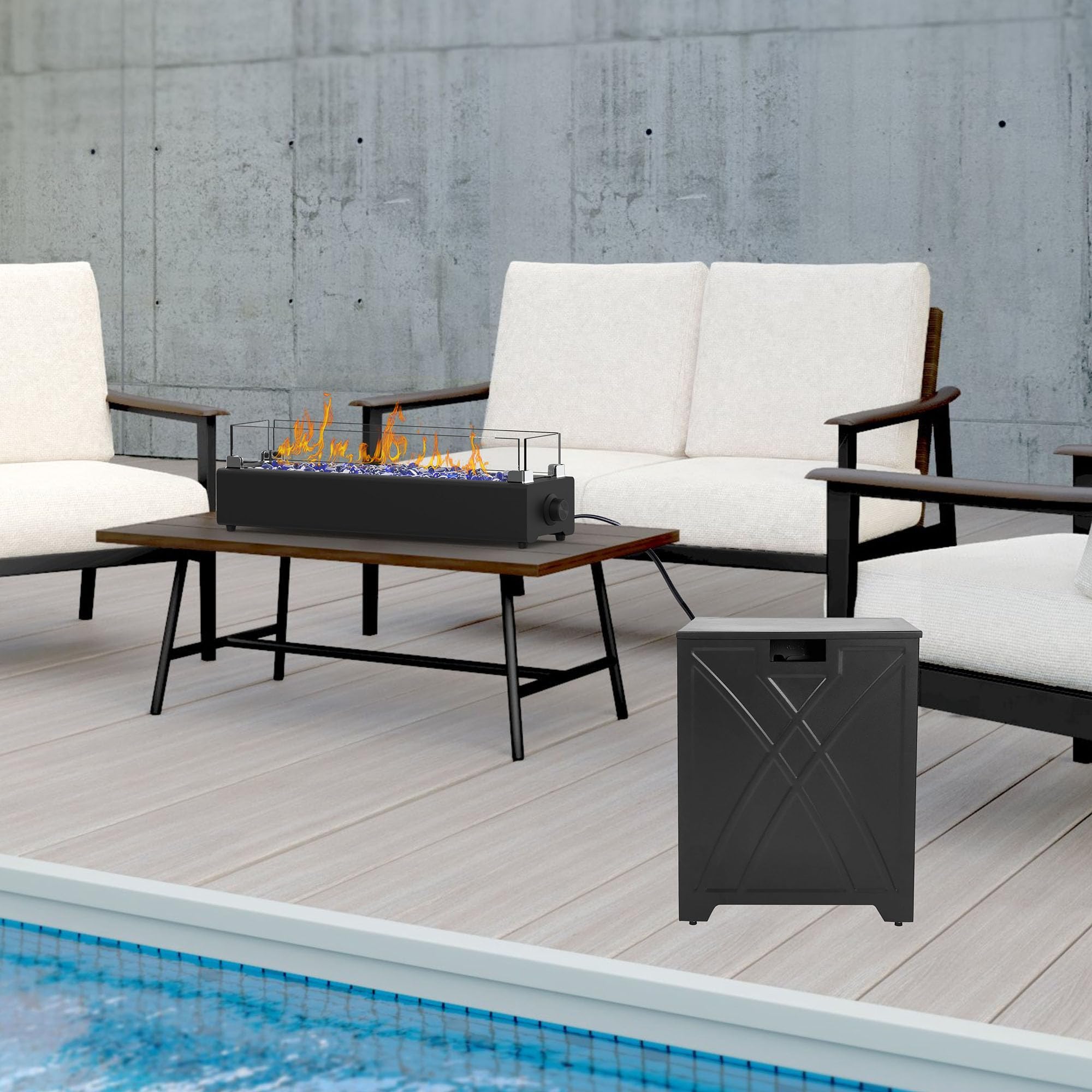 Amazon.com: BAIDE HOME 28-inch Table Top Propane Fire Pit with 20Lb ...