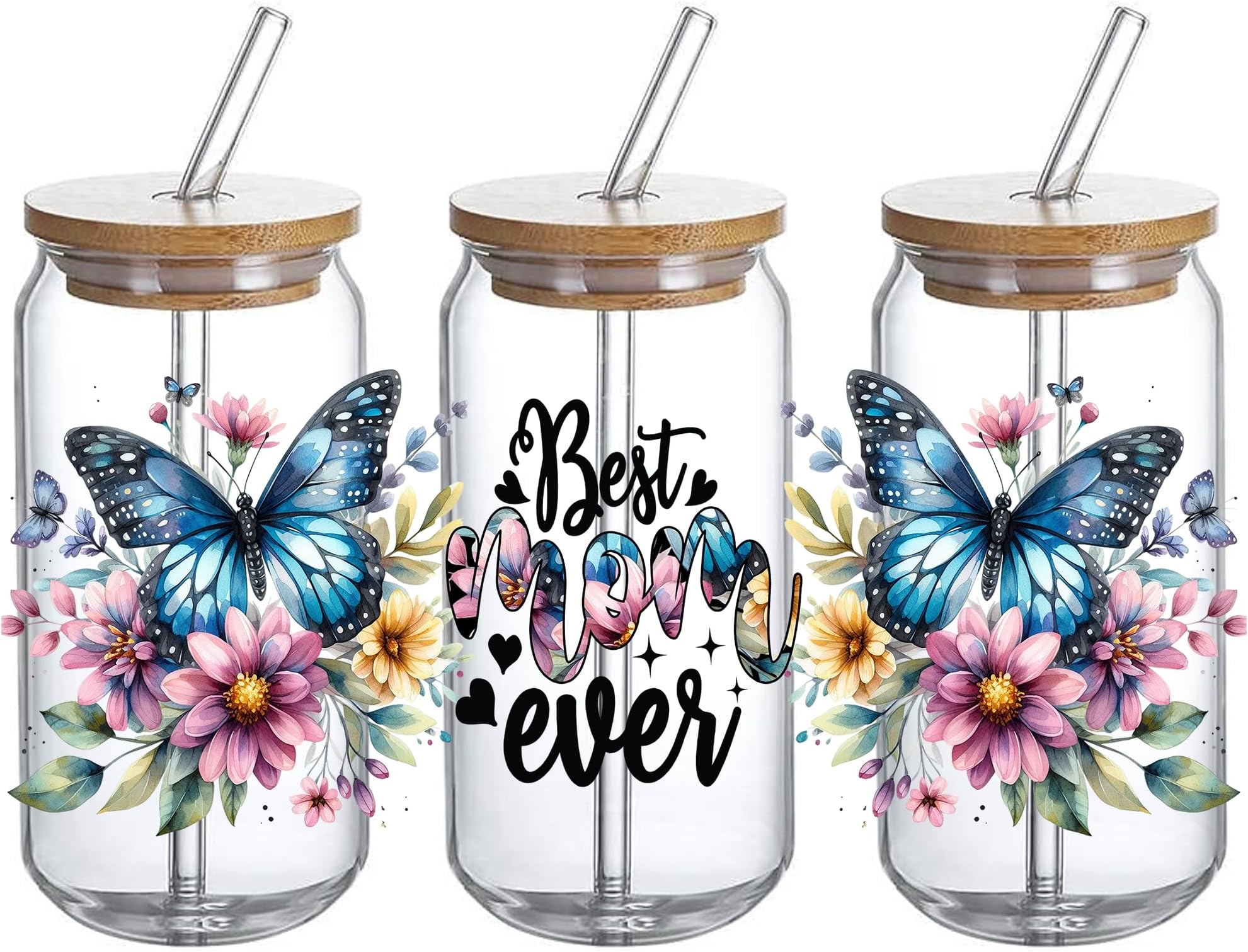 Amazon.com: UV DTF Glass Cup Wrap Transfer Decal- 3PCS She is Strong ...