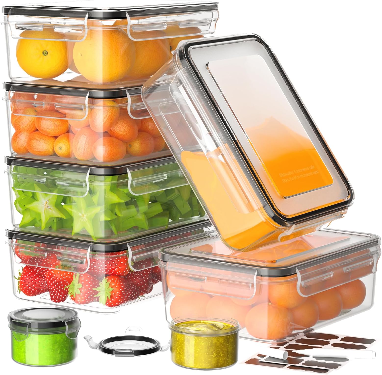 Amazon.com: Moss & Stone Air Tight 16 Piece Plastic Food Storage ...