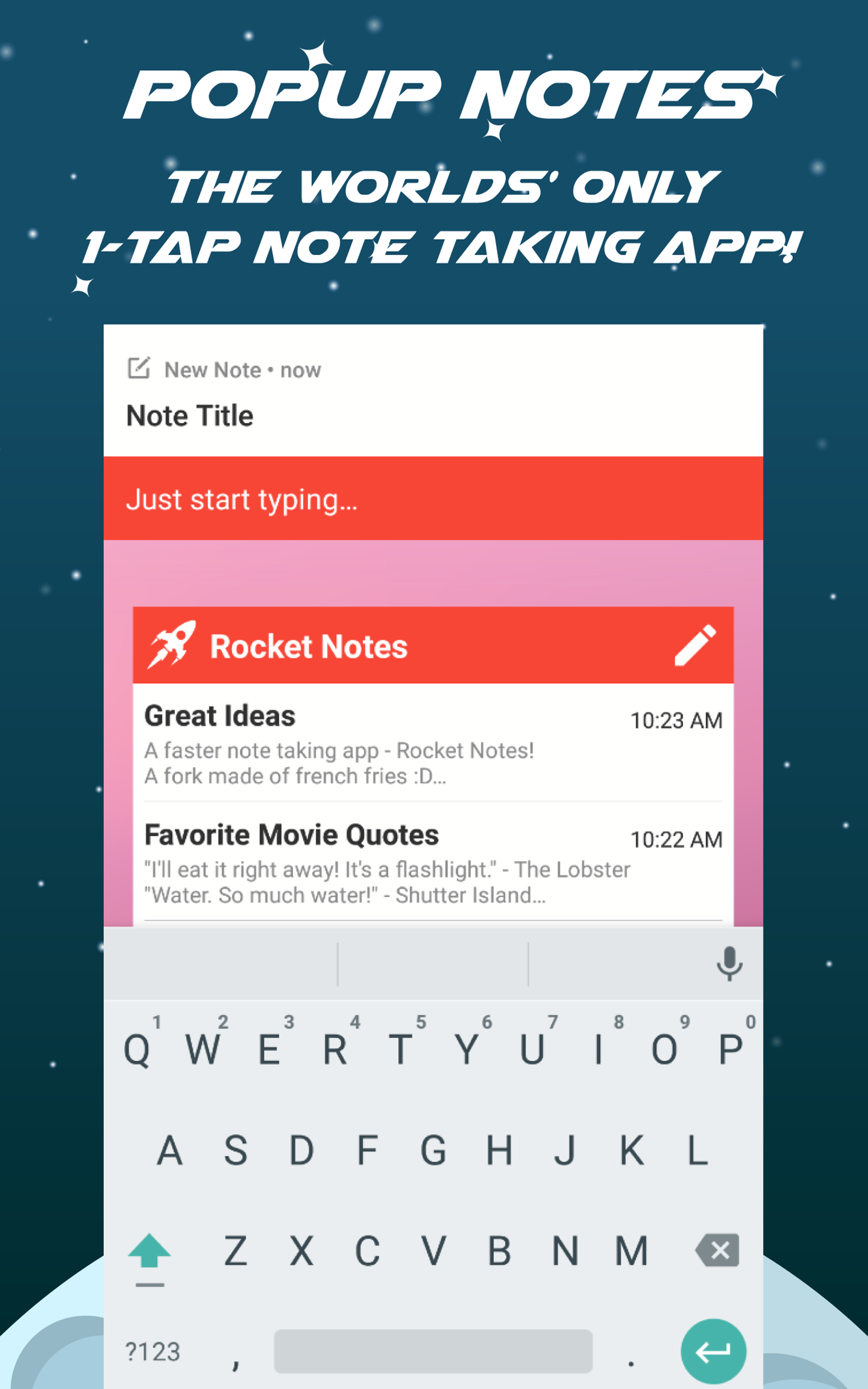 Rocket Notes - World's Fastest Note Taking App! - App on Amazon Appstore