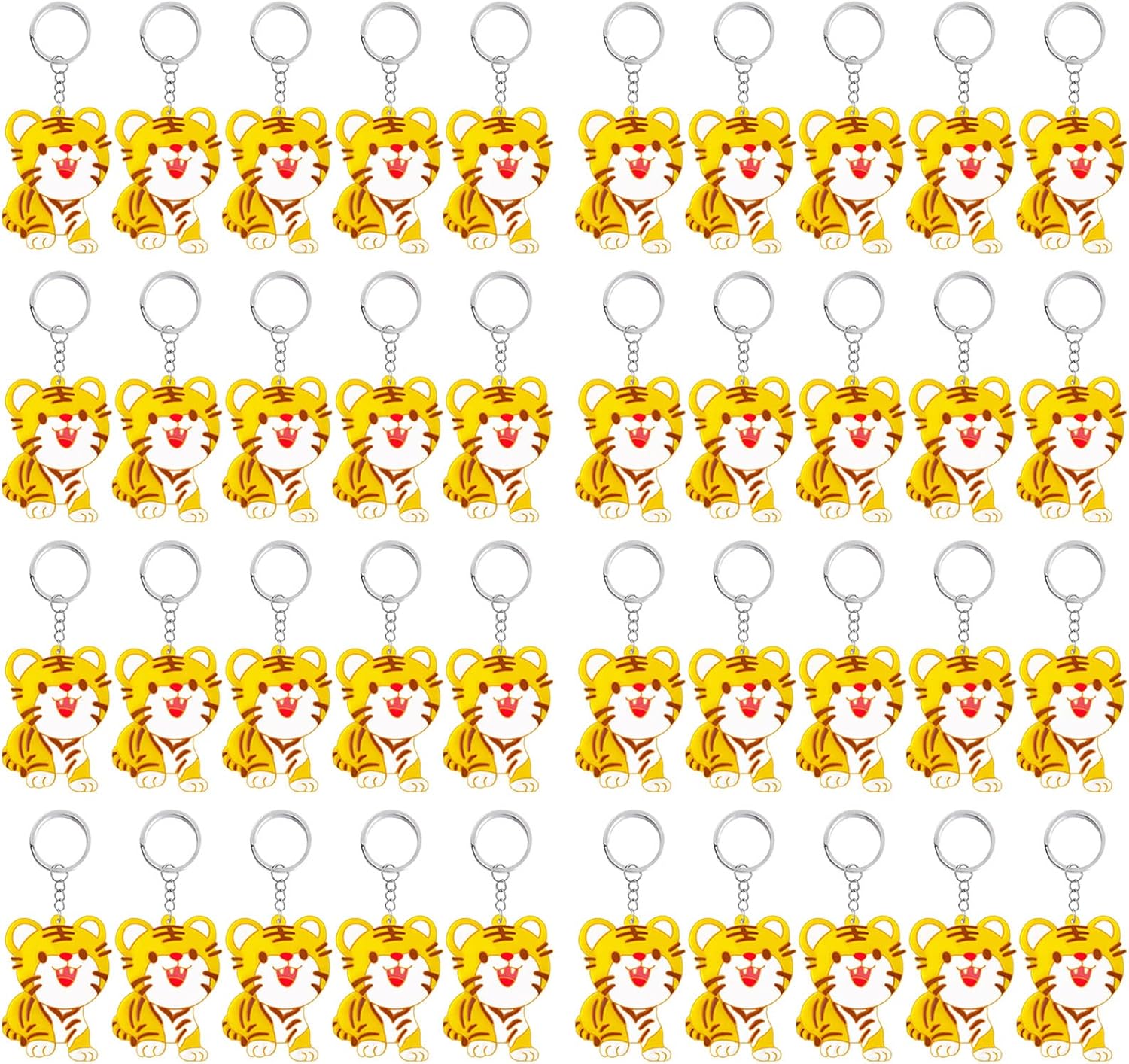 Amazon.com: Elecrainbow 40 Pack Tiger Keyring Pack Party Favor for Wild ...