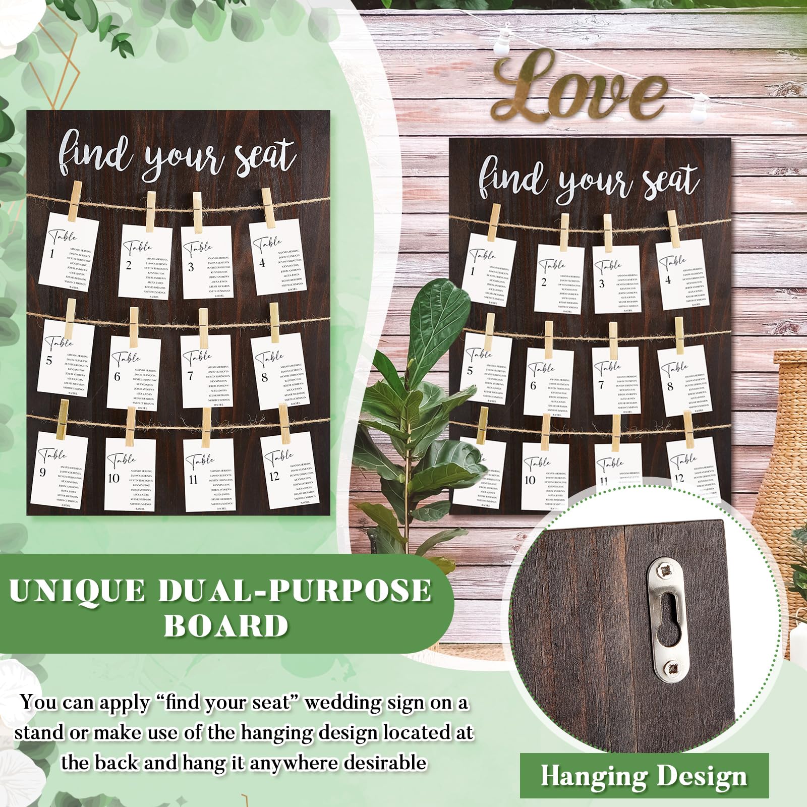 Snapklik.com : Colingmill Wedding Seating Chart Board Display For ...