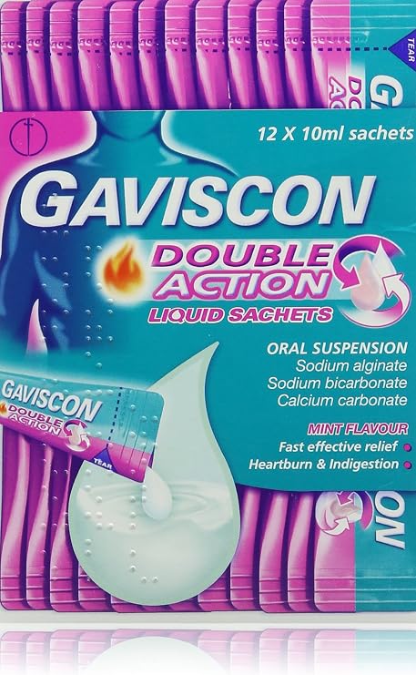 Gaviscon Double Action Liquid Sachets Mint Flavour 12 x 10ml : Amazon ...
