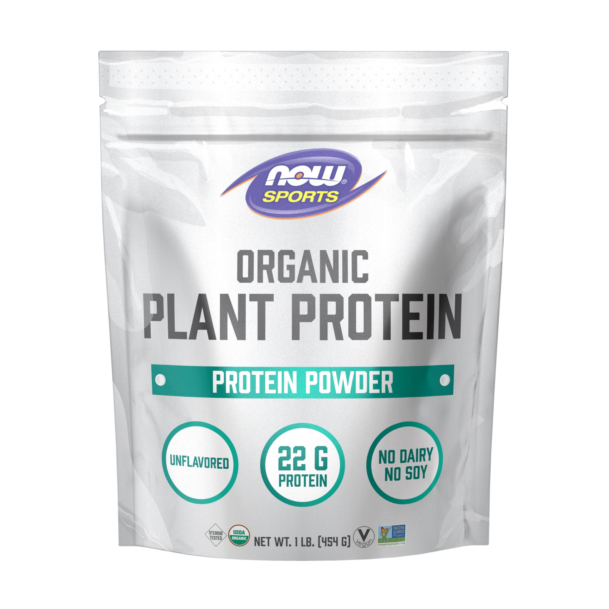 Amazon.com: NOW Sports Organic Plant Protein, Unflavored, Vegan Powder ...