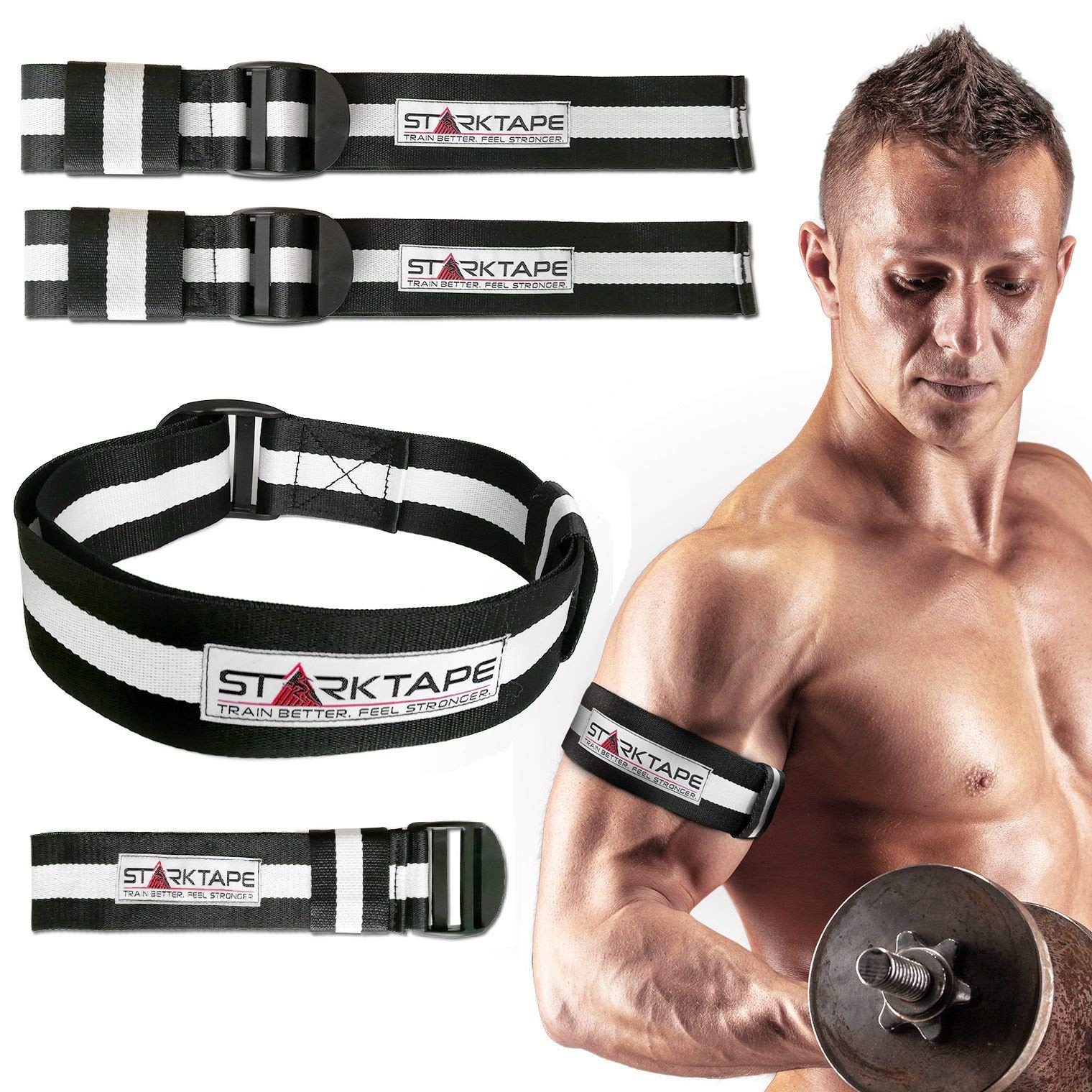Buy Starktape Blood Flow Restriction Bands. 4 Pack Occlusion Bands, 2 ...