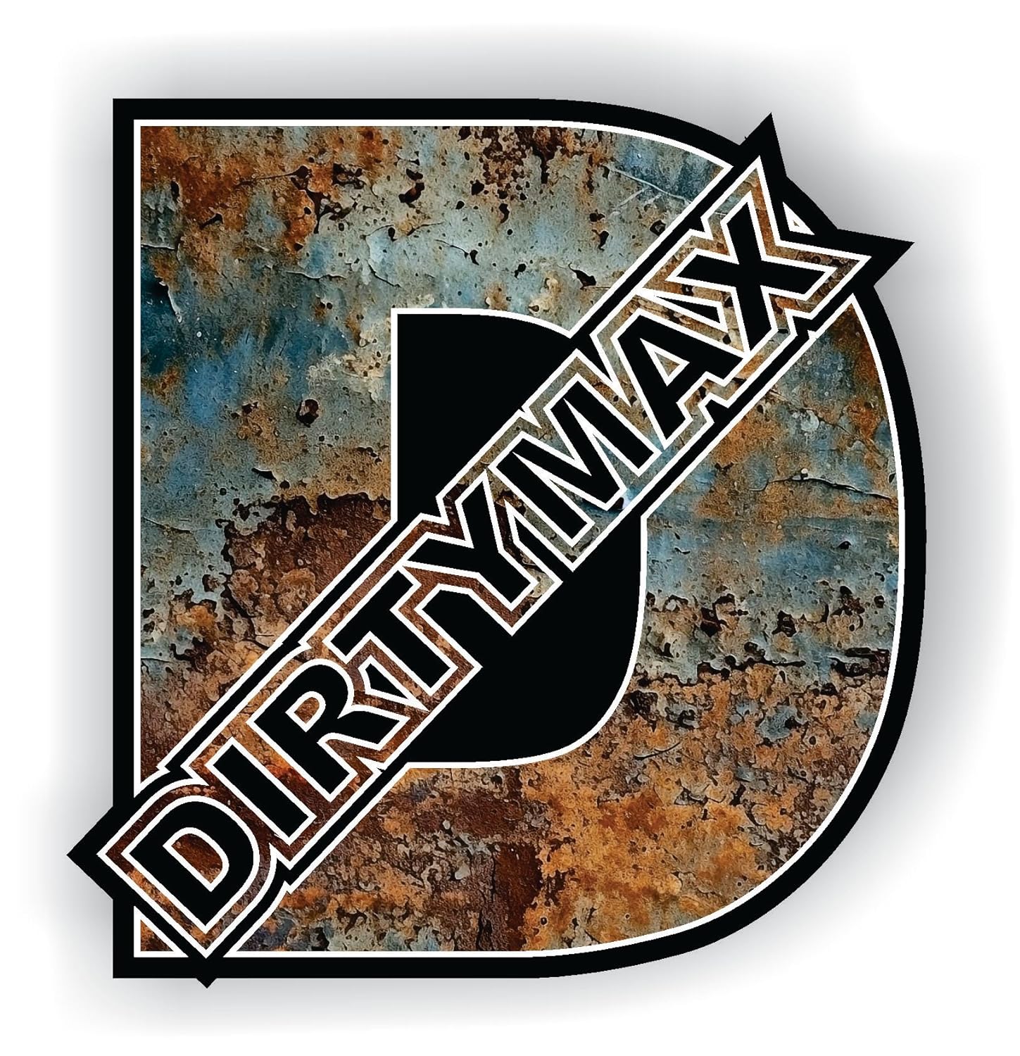 Amazon.com: Dirtymax D Metal Rust Print Full Color Decal Sticker Turbo ...