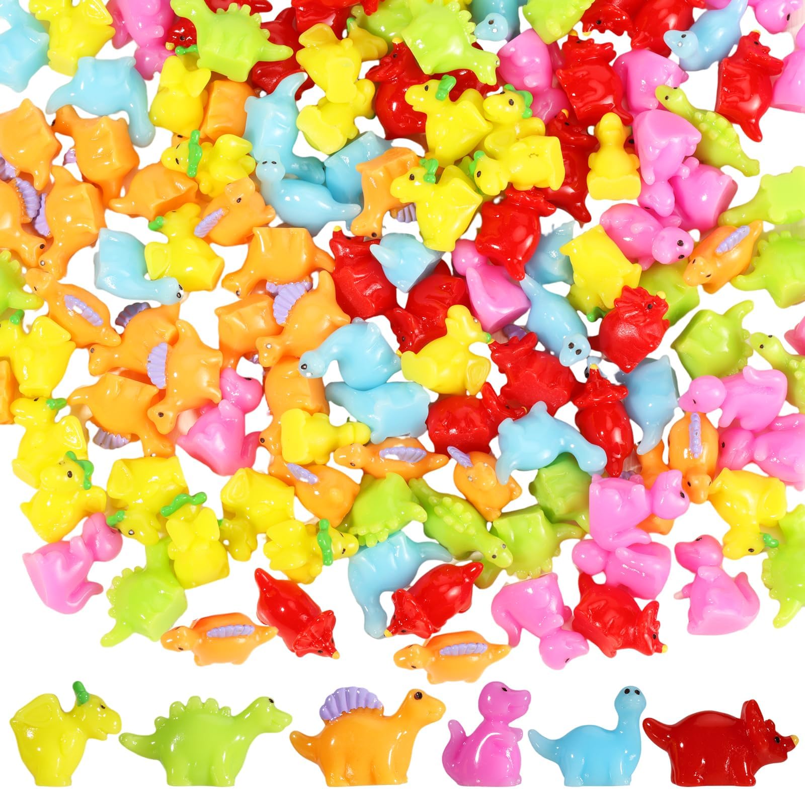 Amazon.com: HAPTIME 50 Pcs Mini Dinosaur Figures, Mini Resin Animals to ...